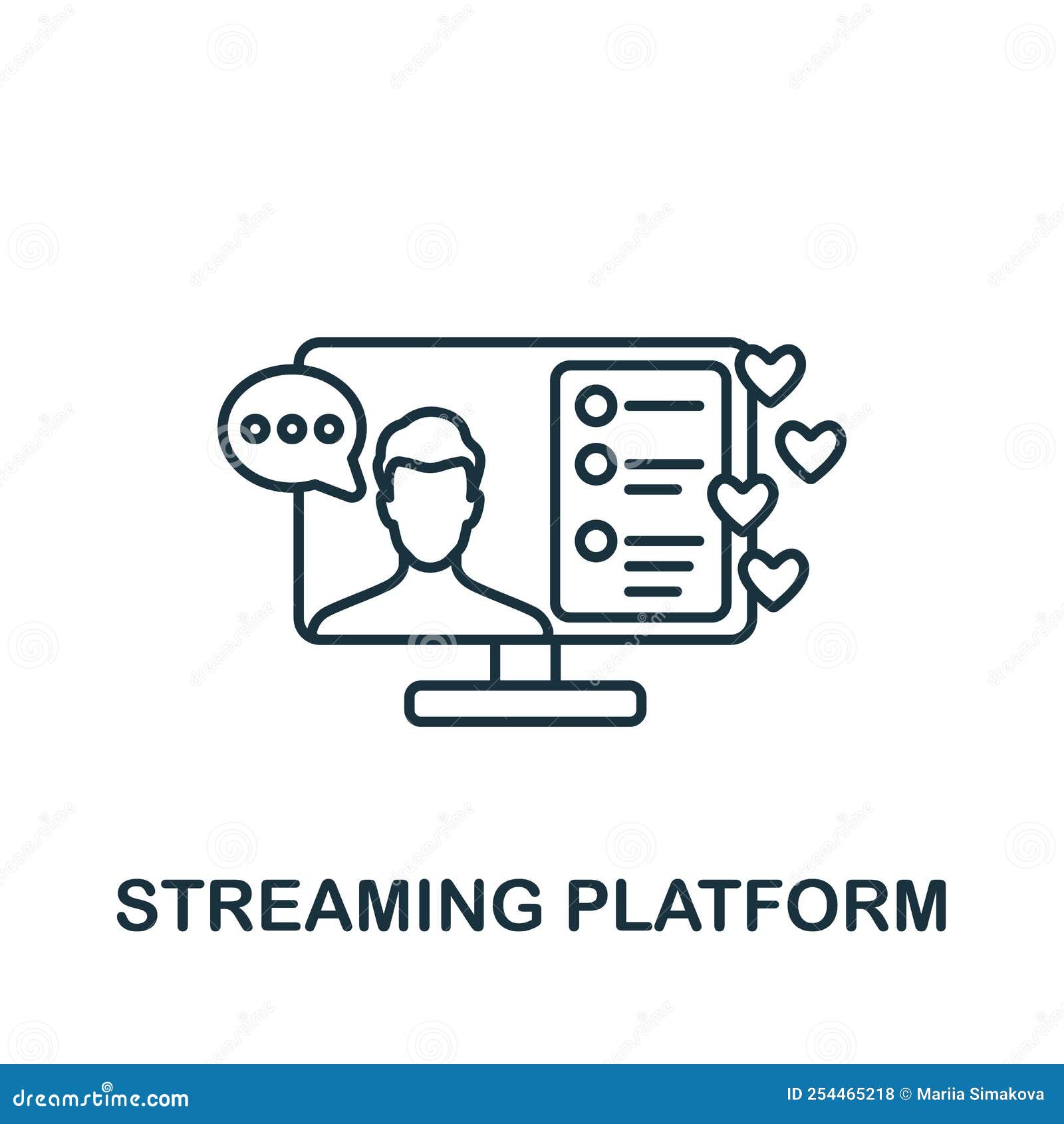 Steaming Platform Icon. Line Simple Streaming Icon for Templates, Web ...