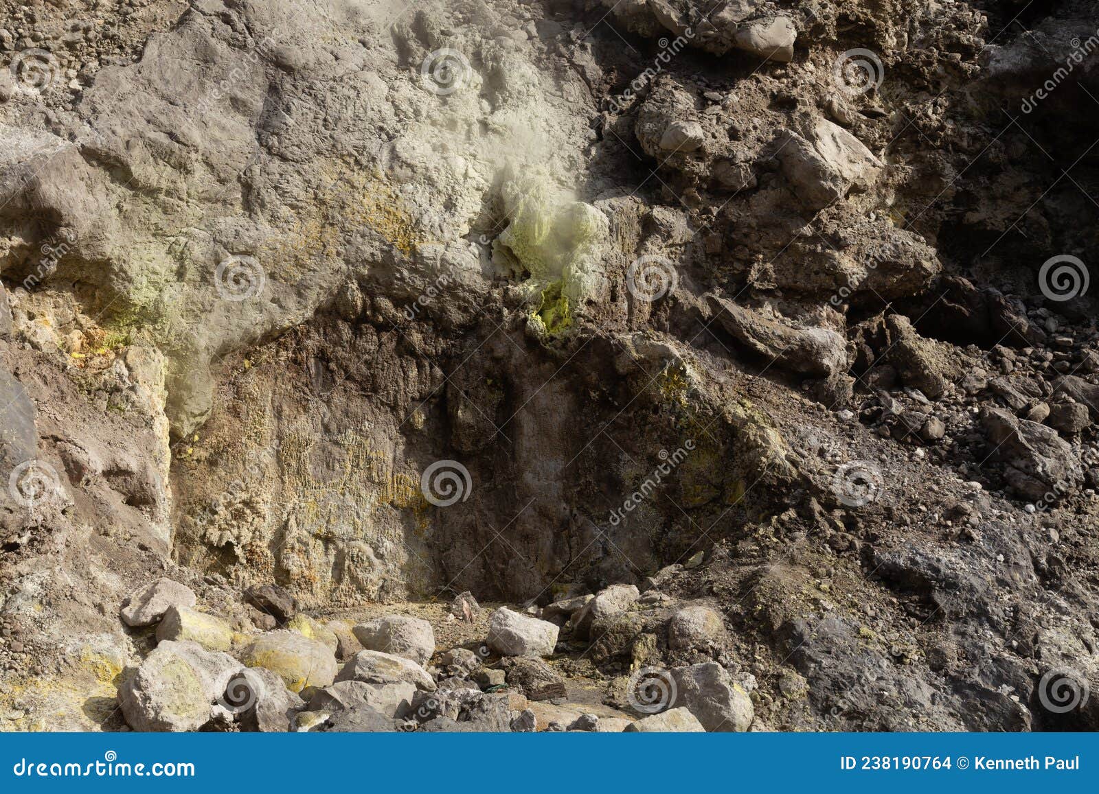 Steaming Sulfuric Fumaroles by Hot Spring in Taipei Stock Photo - Image ...