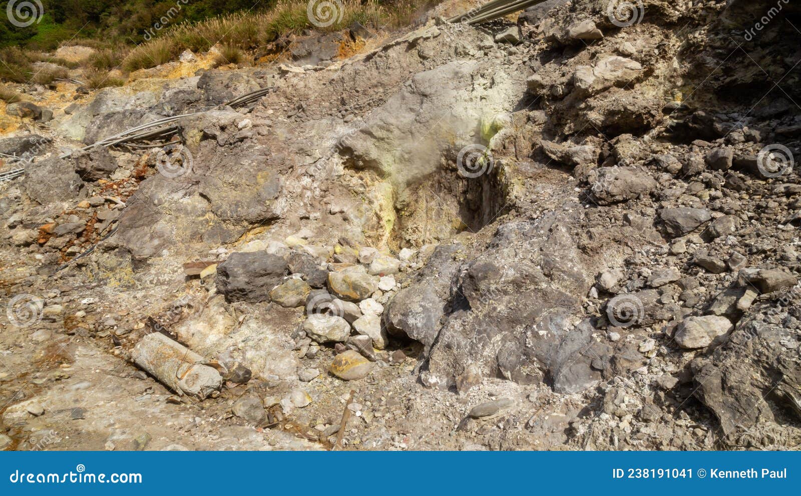 Steaming Sulfuric Fumaroles by Hot Spring in Taipei Stock Image - Image ...