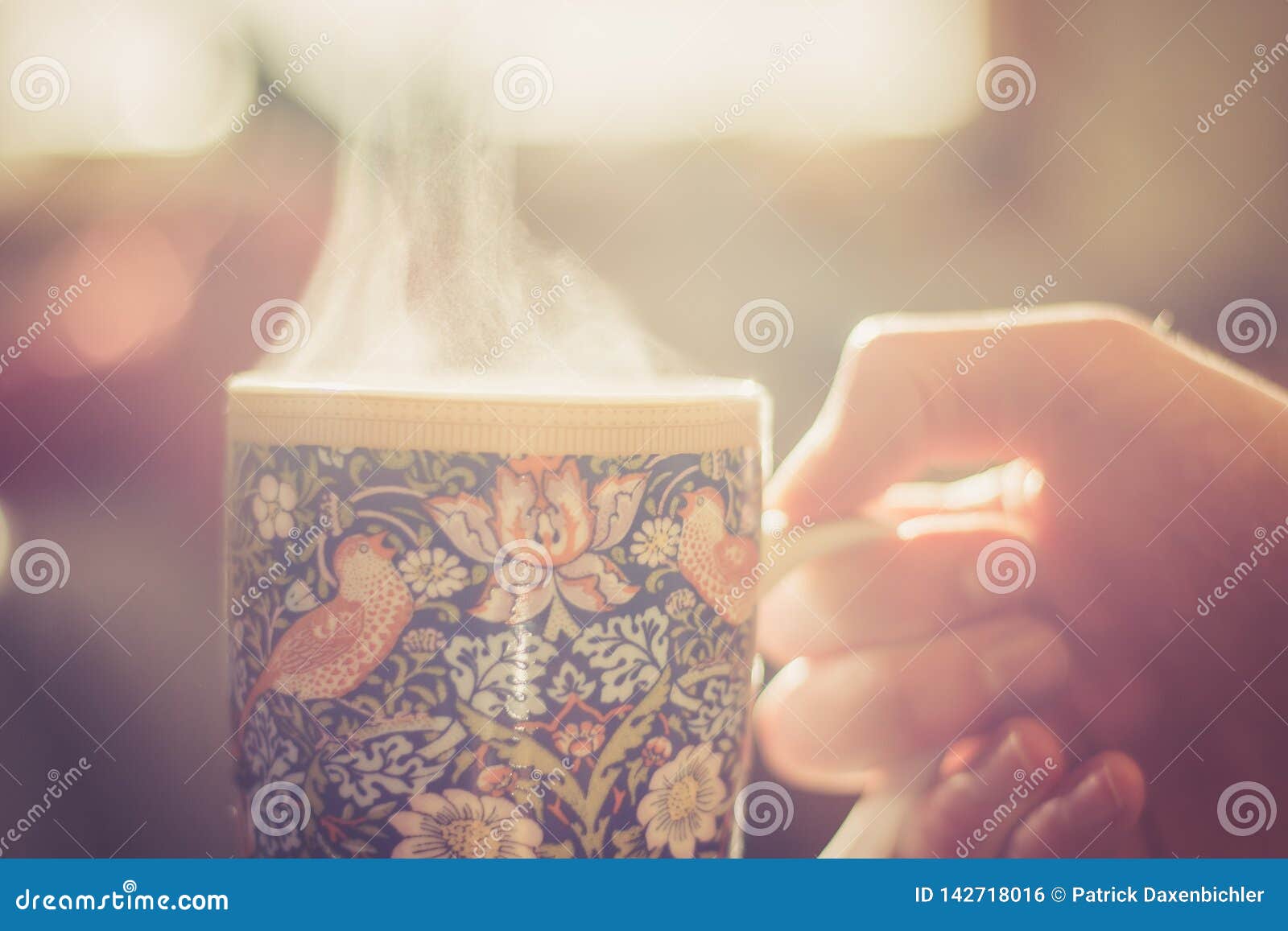 Steaming Tea Cup and Sunlight, Warm-up in Winter Stock Photo - Image of ...