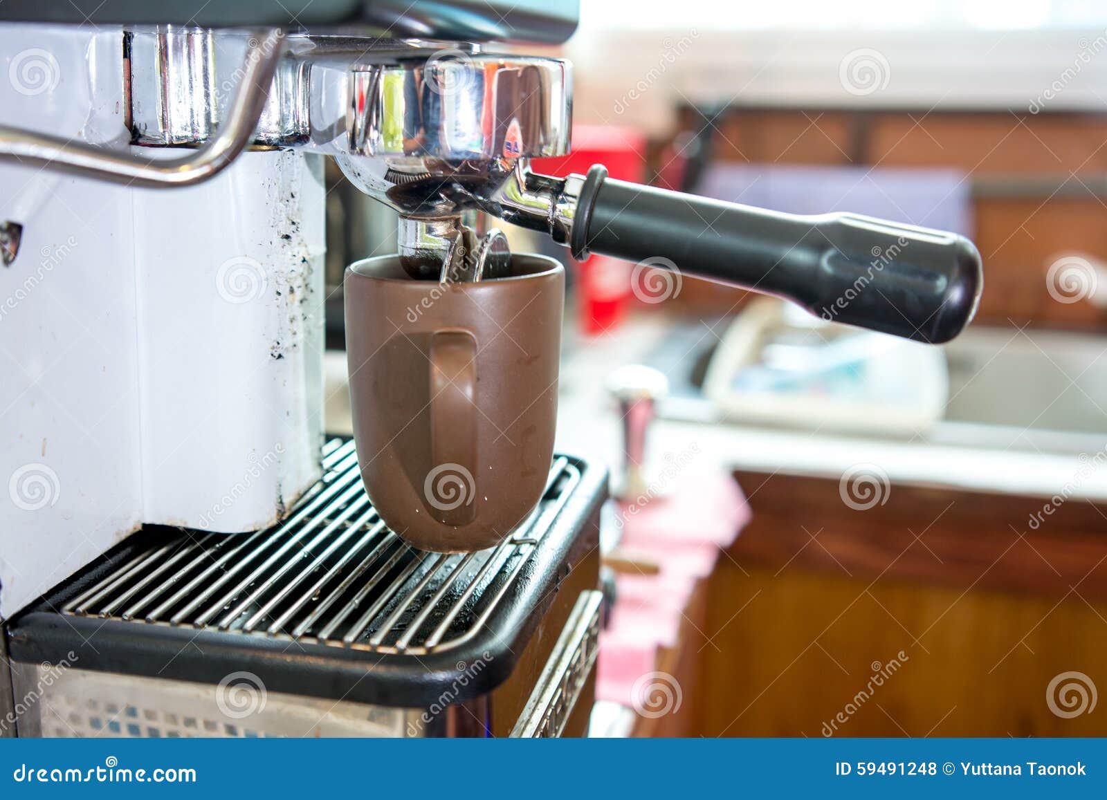 Steaming Water for Hot Cappuccino Stock Photo - Image of filter ...