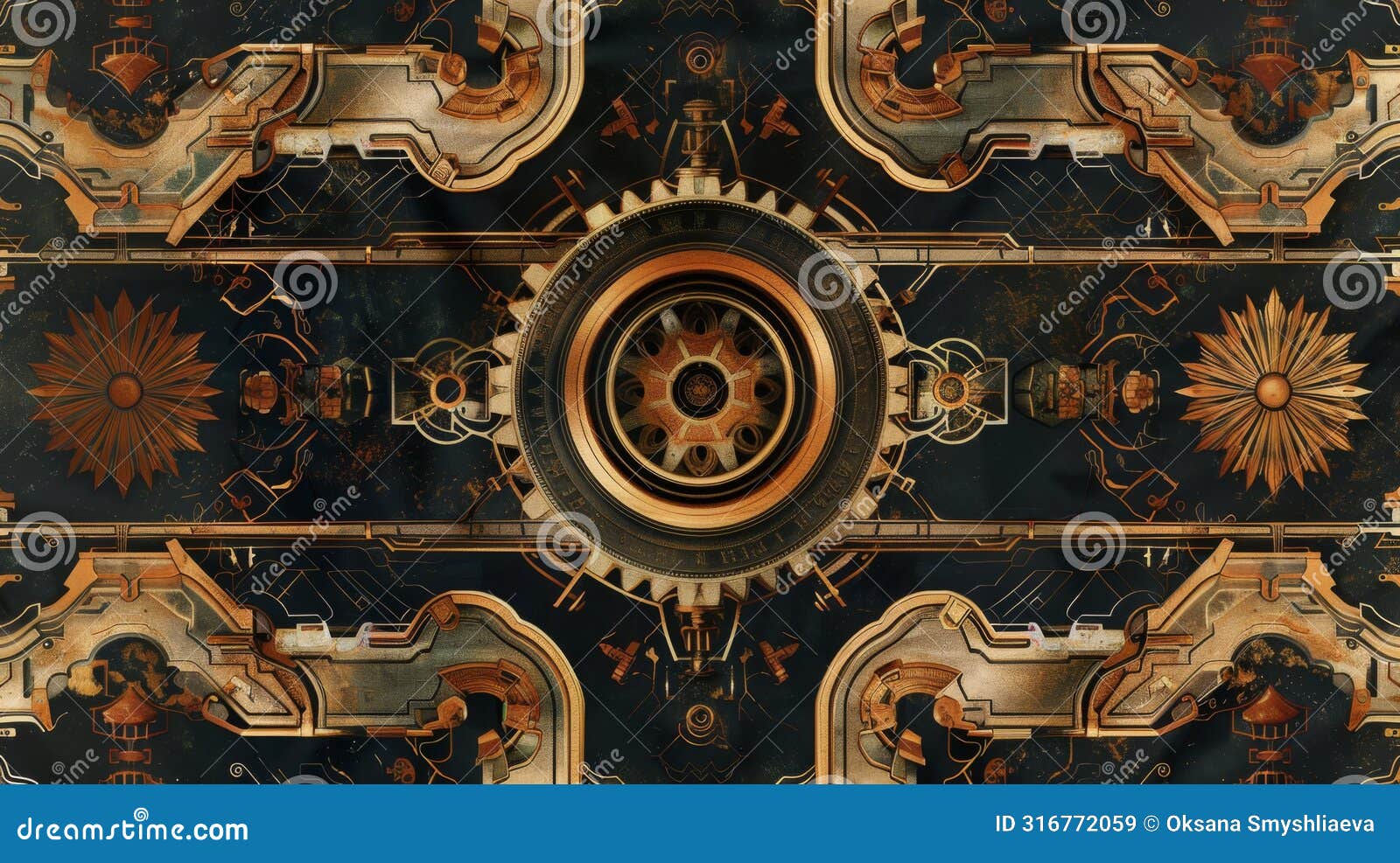 Steampunk Aesthetic Mechanical Wallpaper with Ornate Gears and Cogs ...