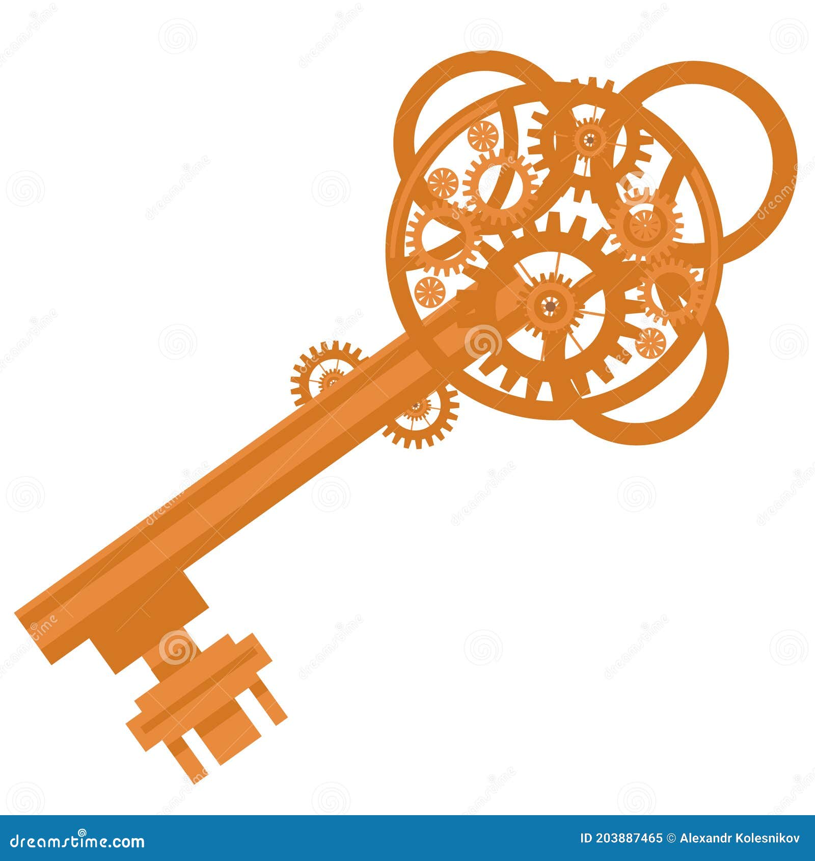 Steampunk Ancient Key. Decorative Element Decoration in the Steampunk ...