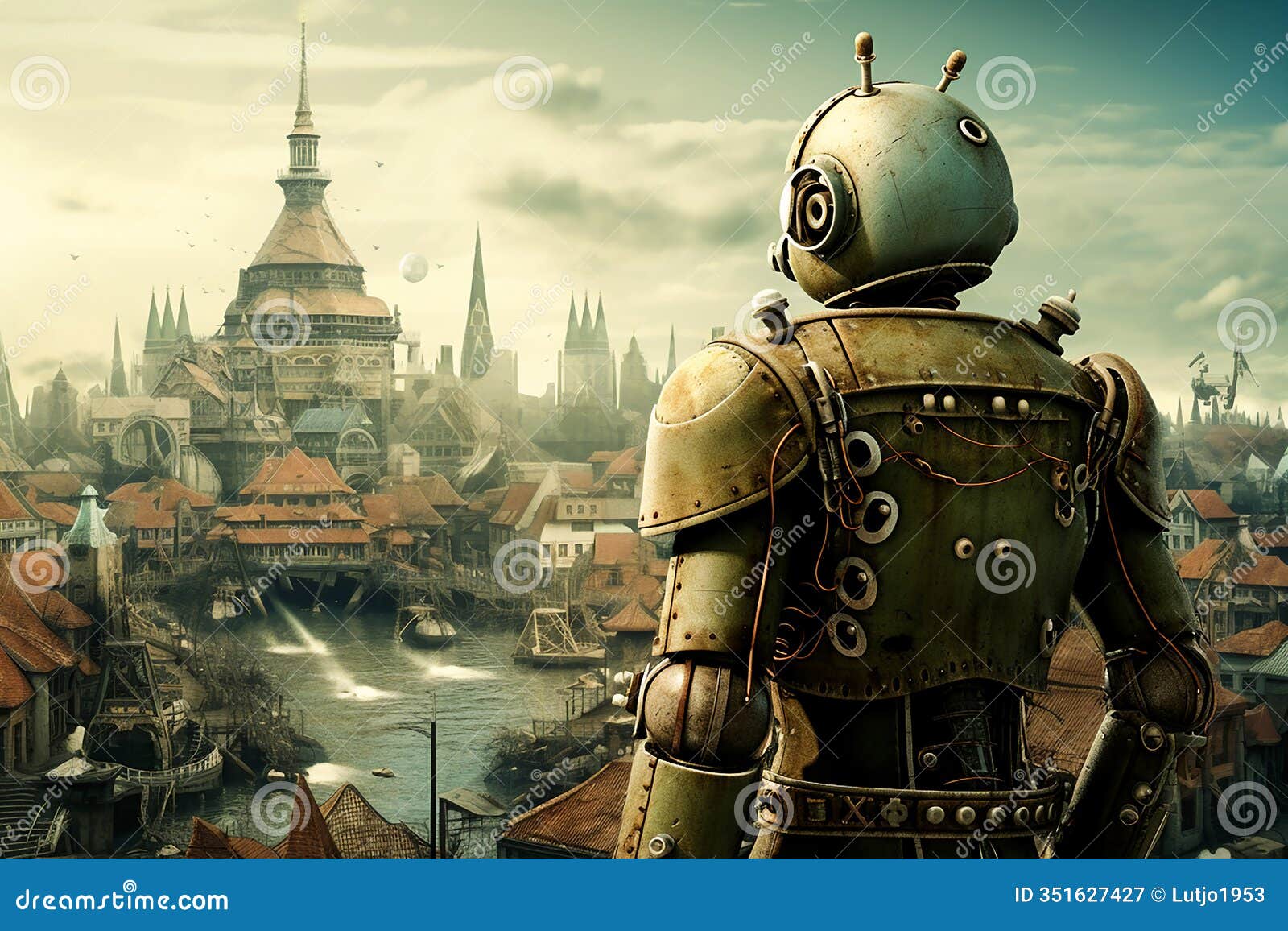 Steampunk Android. AI Generated Image. Stock Illustration ...