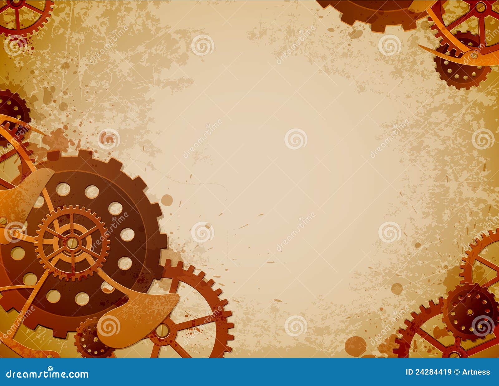 Steampunk Background Cartoon Vector | CartoonDealer.com #24284419