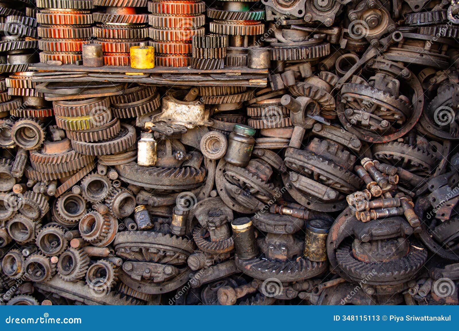 A Lot of Broken Gears and Shafts in the Garbage Box Stock Image - Image ...