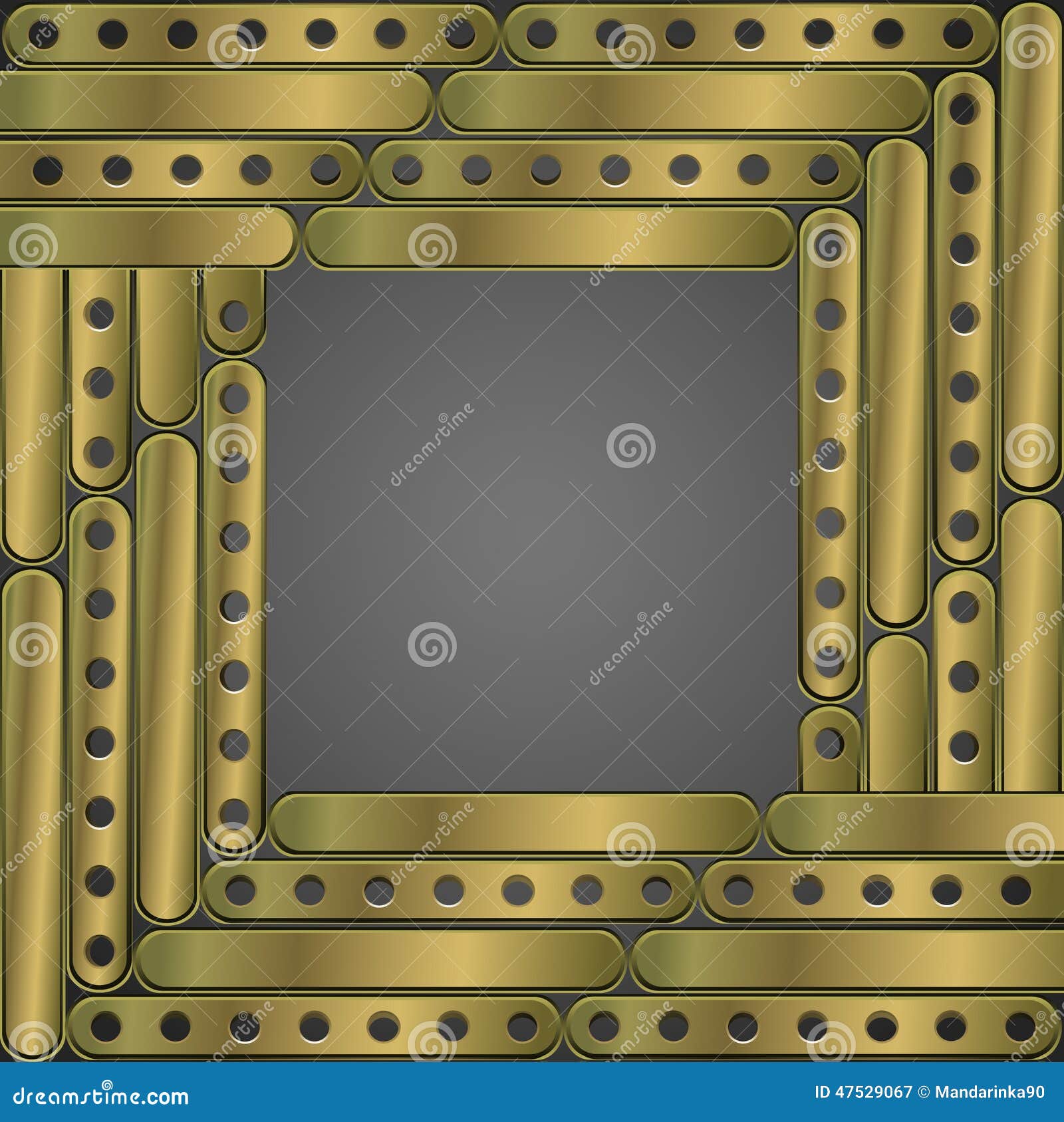 Steampunk Background Metal Plates. Frame Stock Vector - Illustration of ...