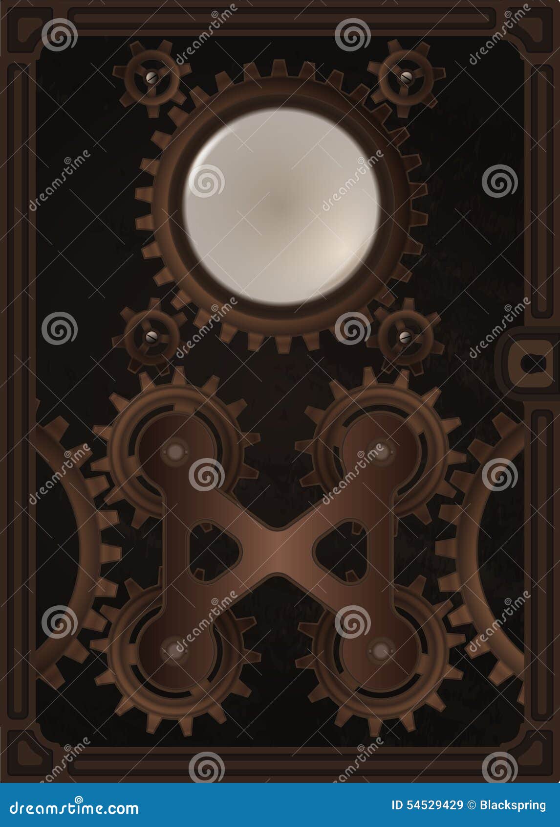 Steampunk Book Cover Template Stock Vector - Illustration of mechanical ...