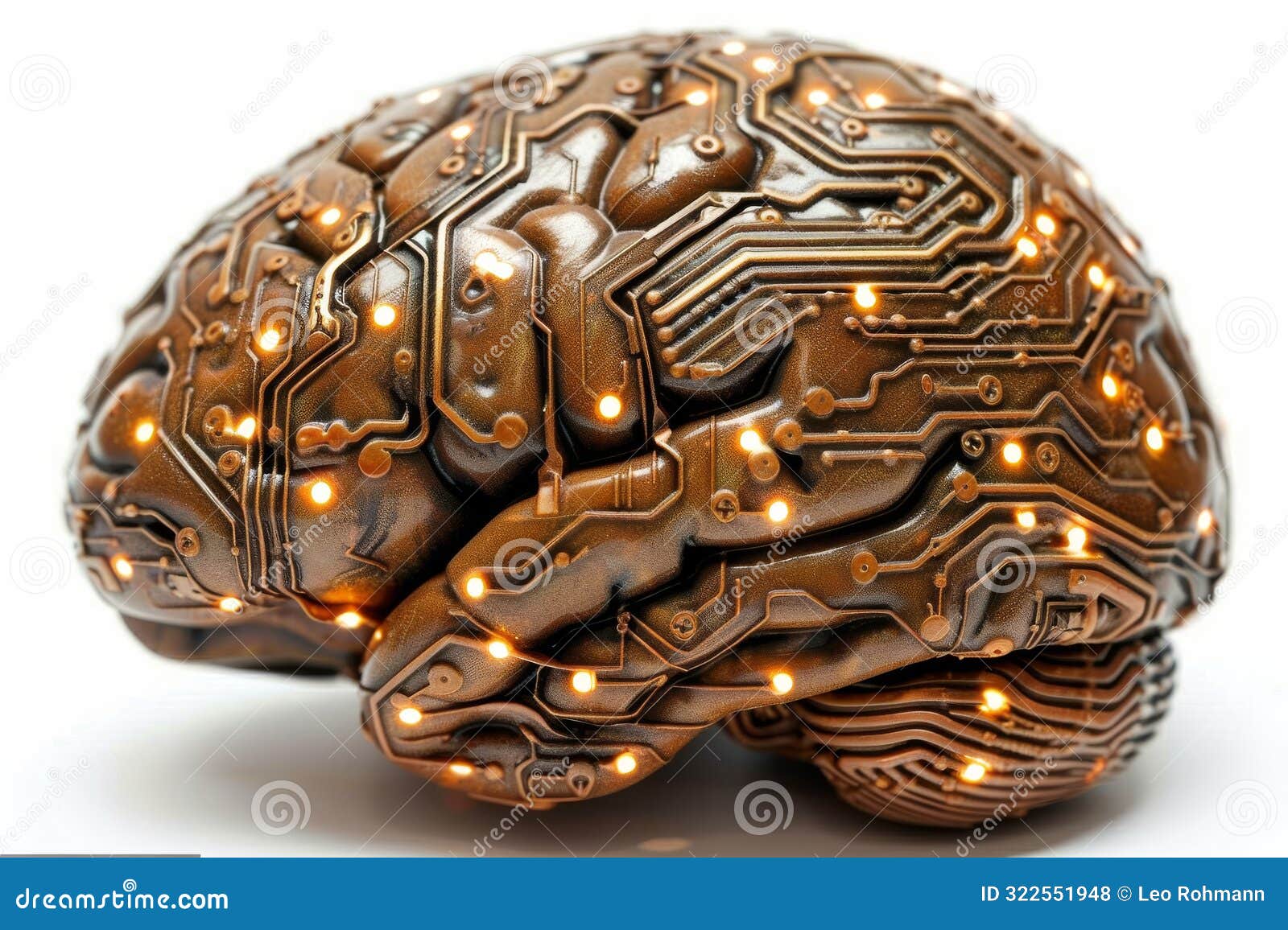 Steampunk Brain Model with Intricate Gears and Circuits, Blending ...