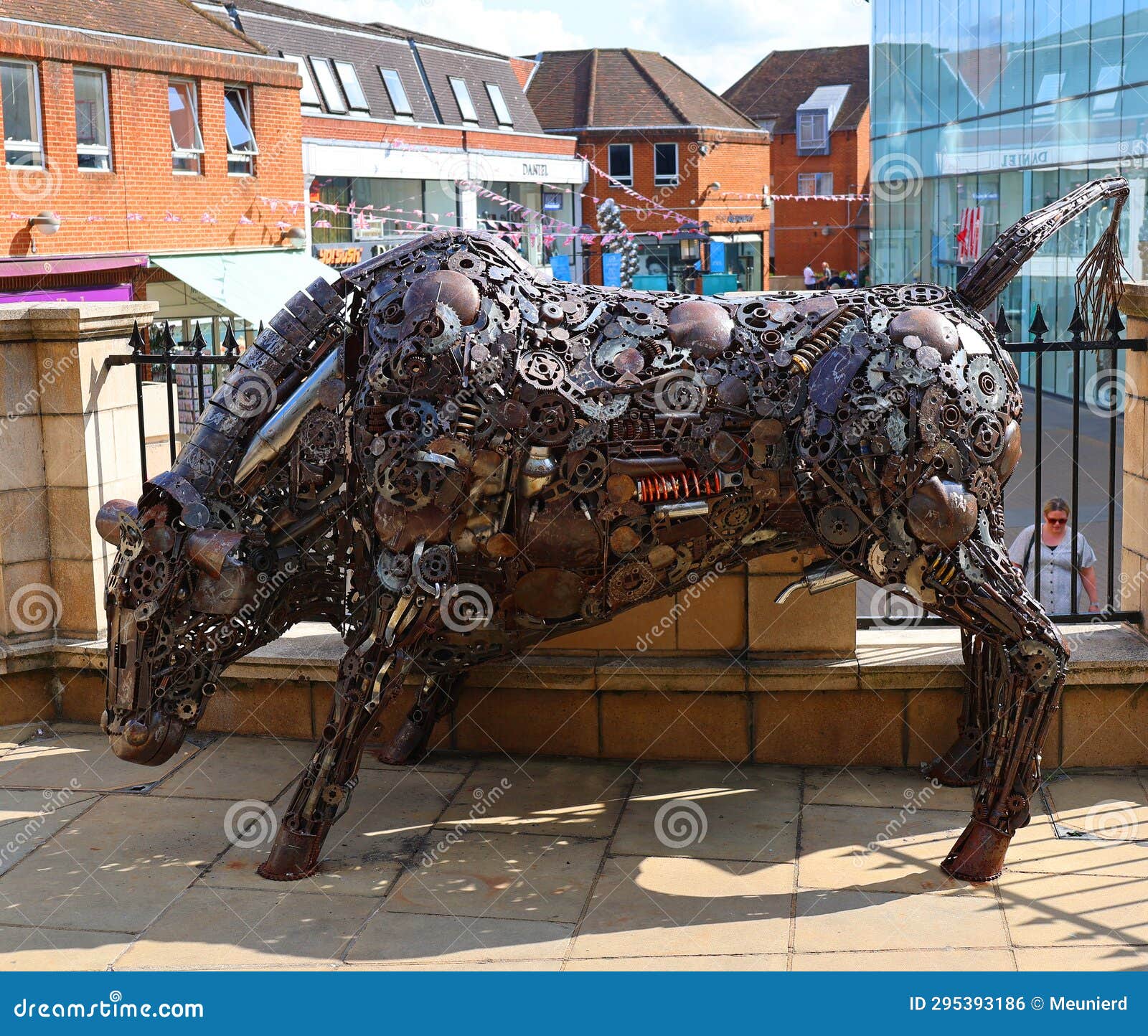 Steampunk Bull Sculpture at Royal Windsor Shopping Centre Editorial ...
