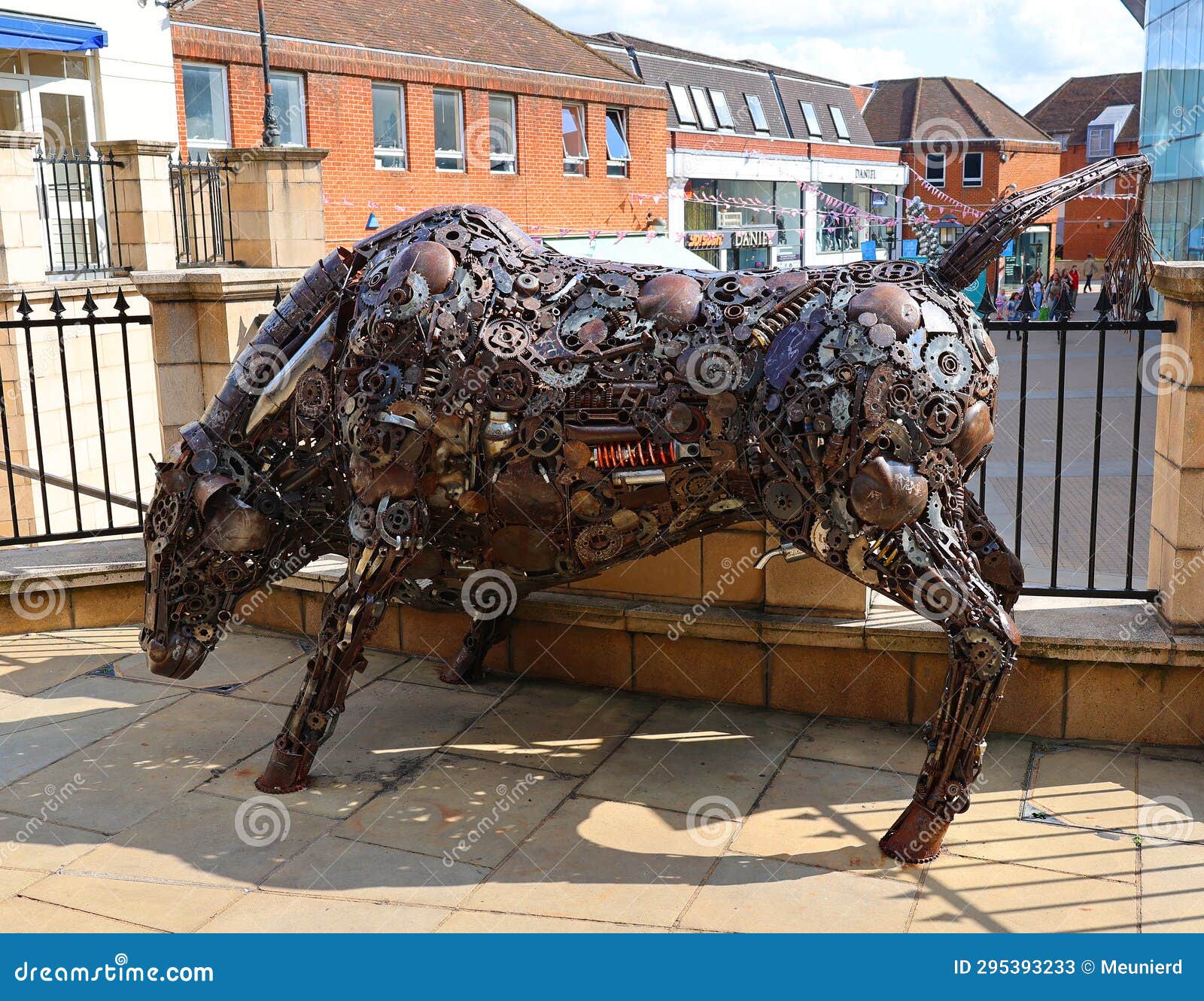 Steampunk Bull Sculpture at Royal Windsor Shopping Centre Editorial ...