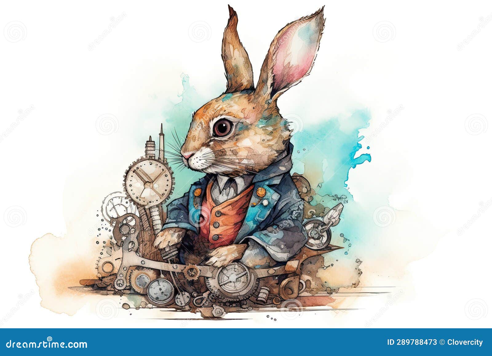 Steampunk Bunny Rabbit Illustration Stock Illustration - Illustration ...