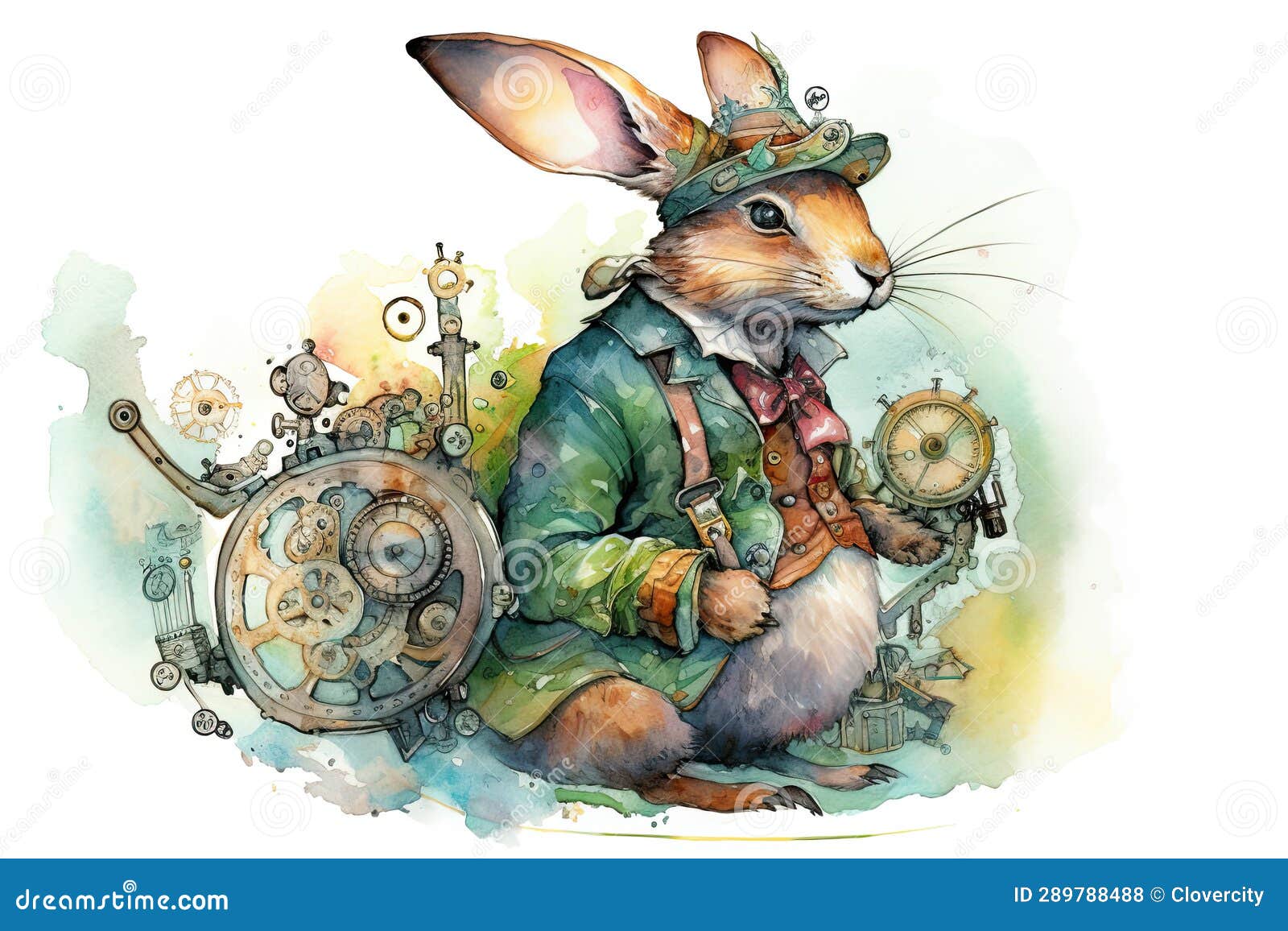 Steampunk Bunny Rabbit Illustration Stock Illustration - Illustration ...