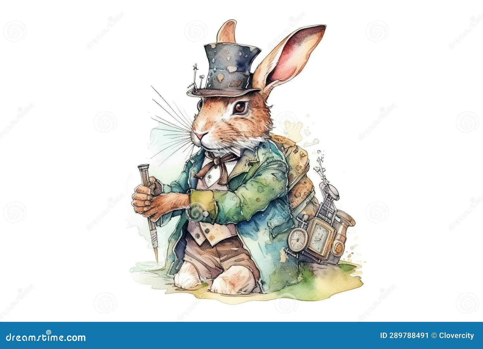 Steampunk Bunny Rabbit Illustration Stock Illustration - Illustration ...