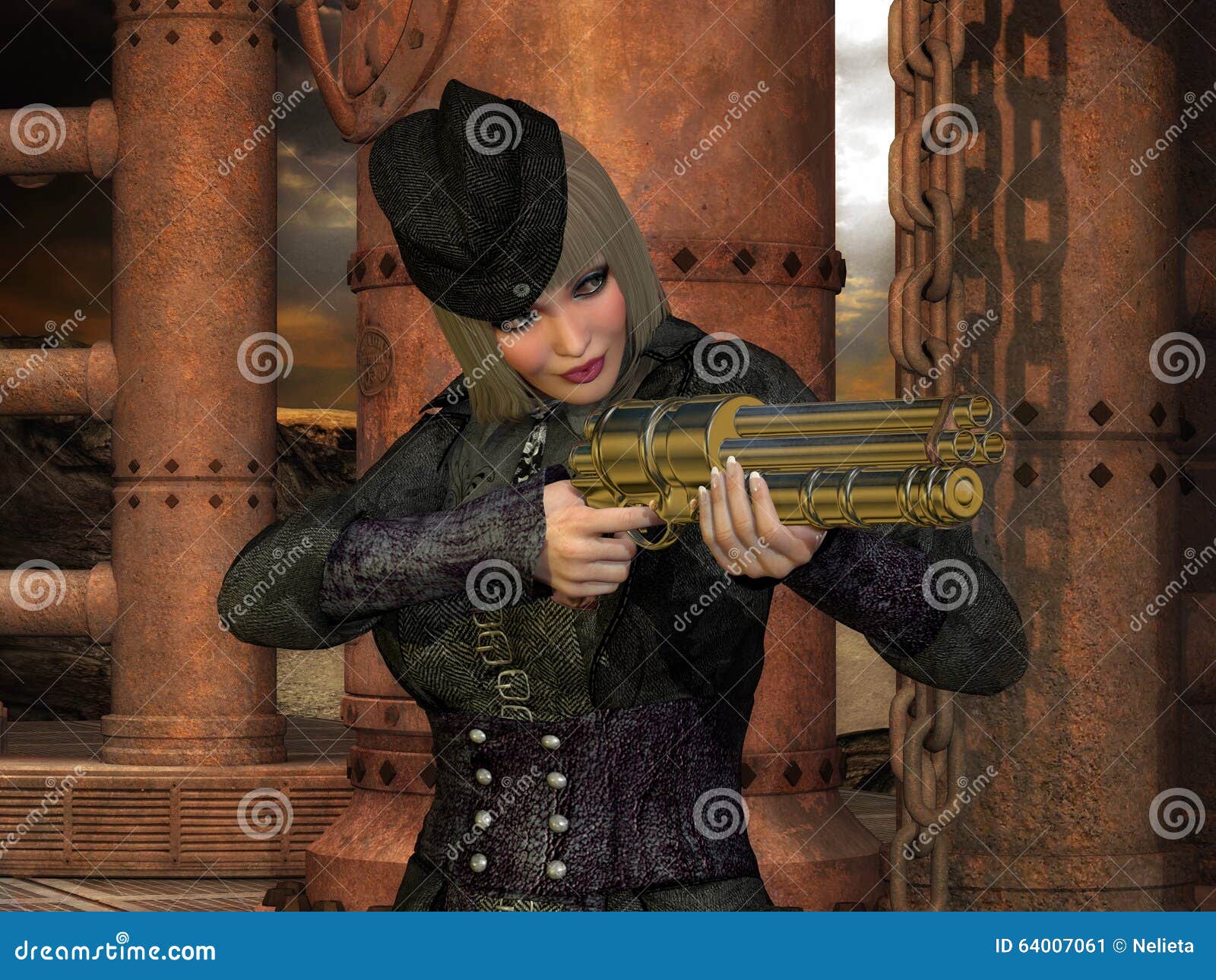 Steampunk Captain stock illustration. Illustration of steampunk - 64007061