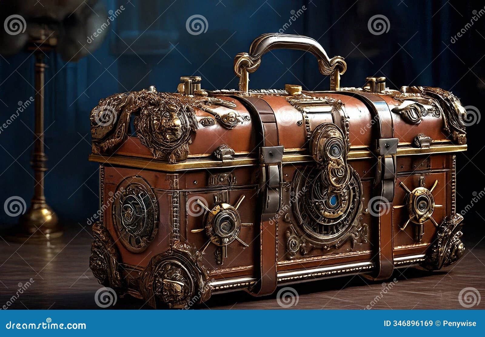 Steampunk Case with Gears and Locks Stock Image - Image of cogwheel ...