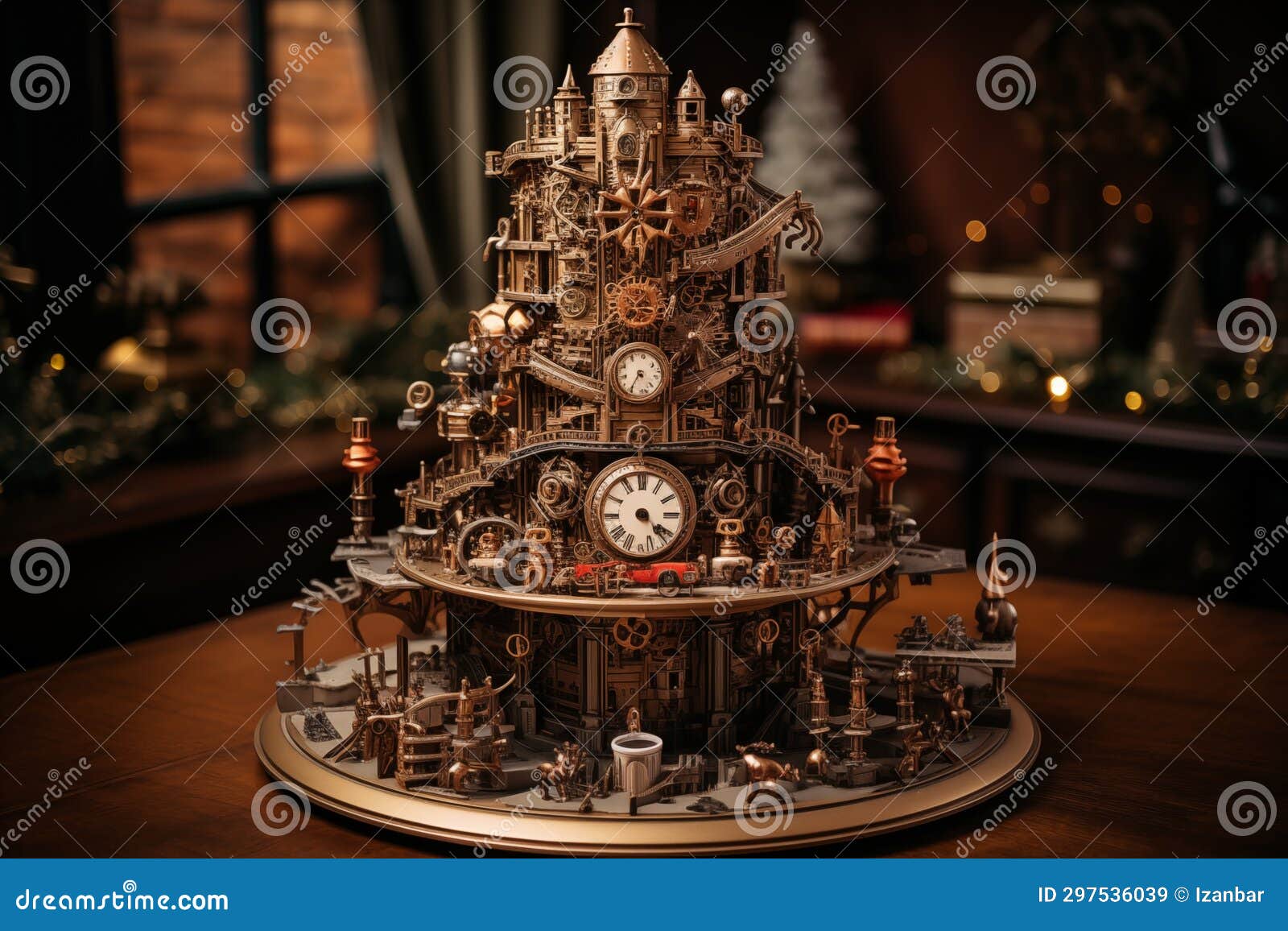 Steampunk Christmas Tree Steam Punk Illustration AI Generated Stock ...