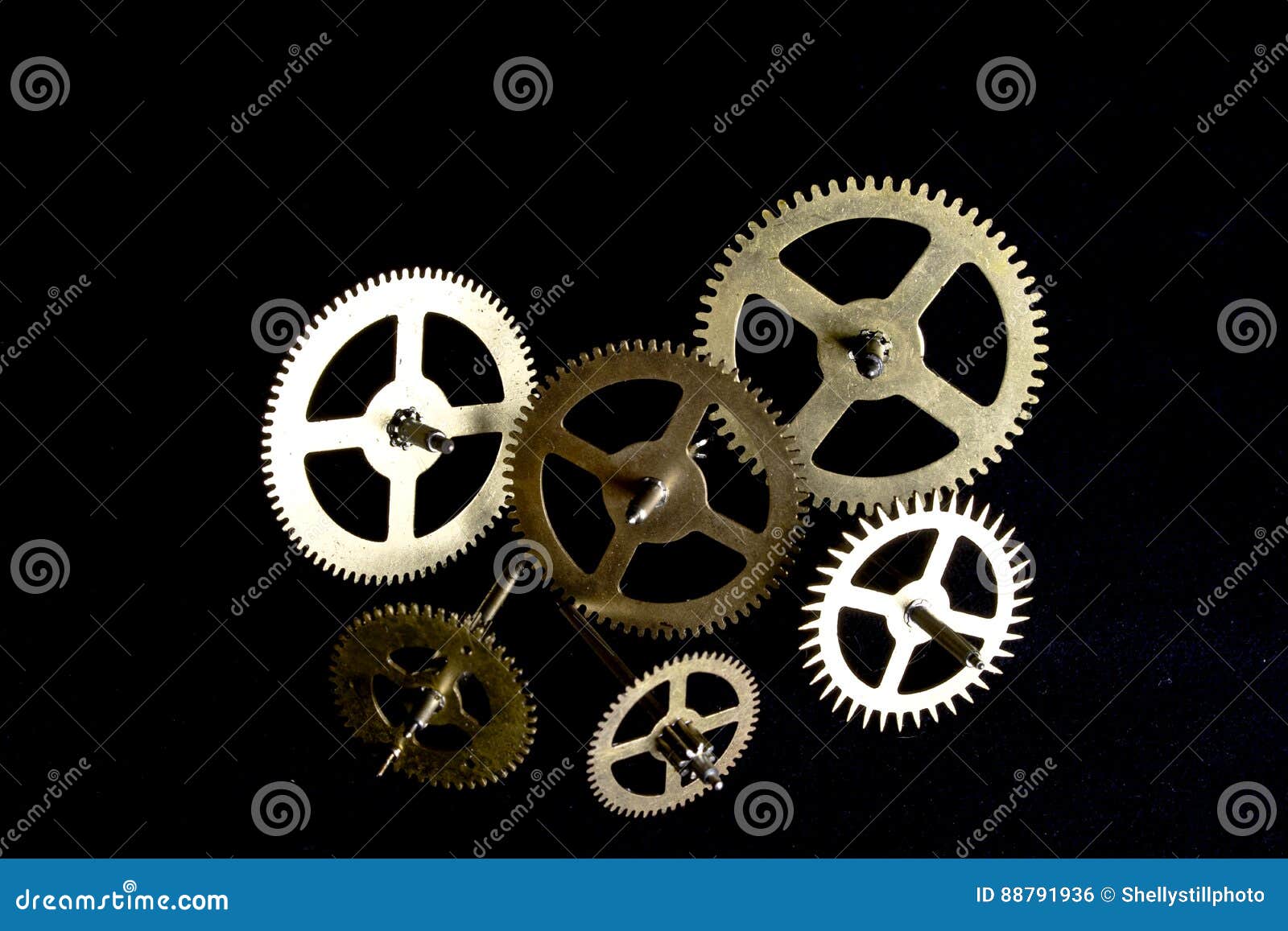 Steampunk Clock Cogs On Black Background Royalty-Free Stock Photography ...