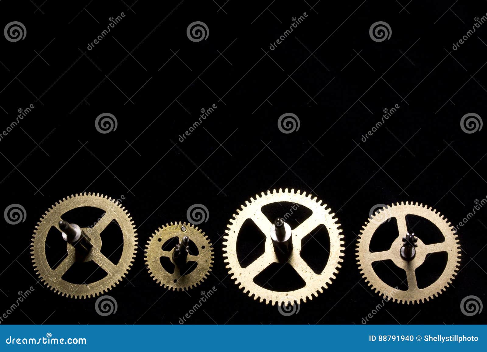 Steampunk Clock Cogs on Black Background Stock Photo - Image of ...