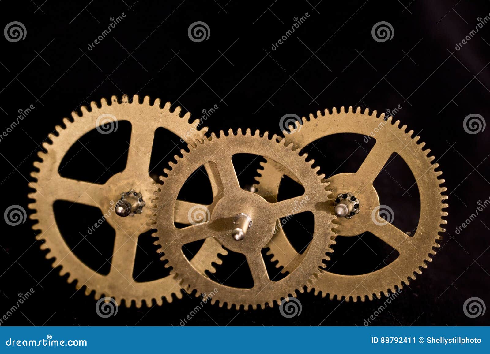 Steampunk Clock Cogs On Black Background Royalty-Free Stock Photo ...