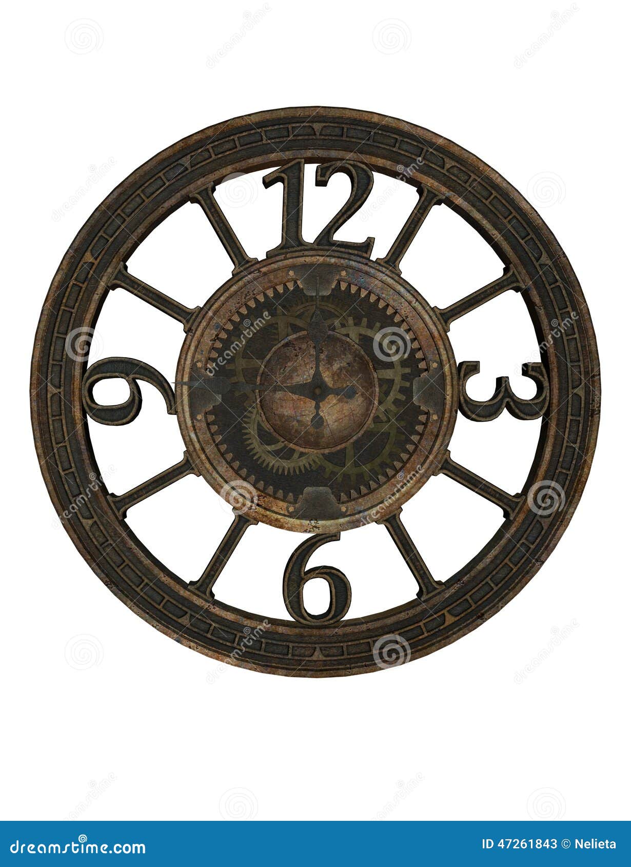 Steampunk clock and gear stock image. Image of vintage - 47261843