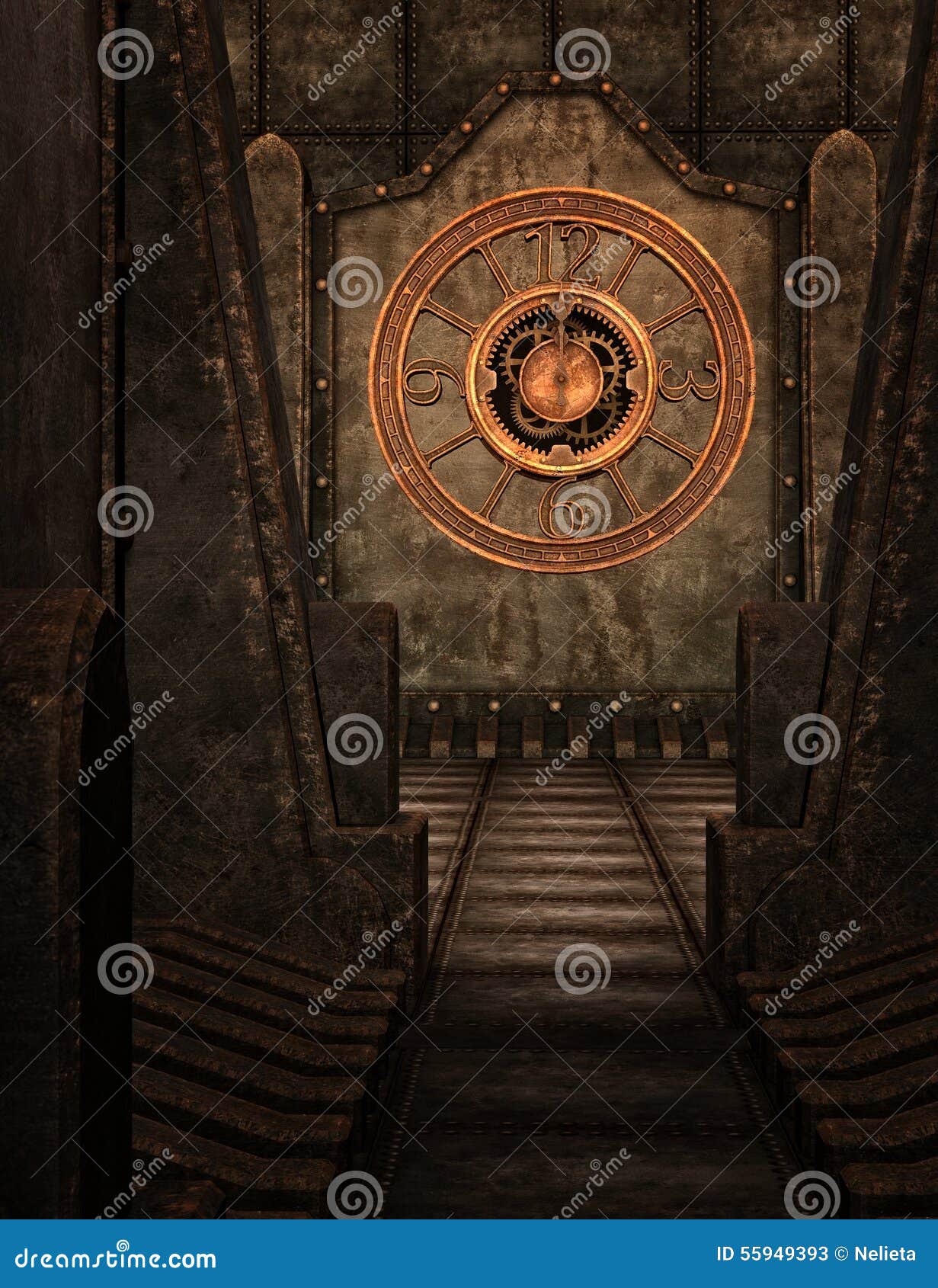 Steampunk Time Machine Key. Freehand Drawing. Marker And Color Pencil ...