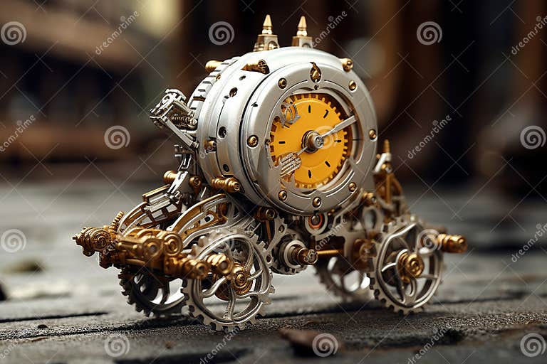Steampunk Clockwork Contraption Stock Illustration - Illustration of ...
