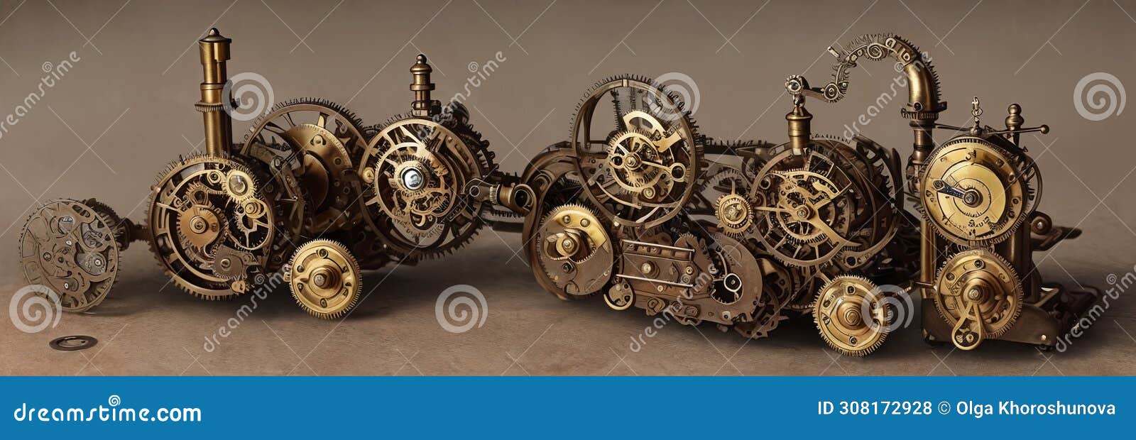 Steampunk Clockwork: an Intricate Mechanism Blending Gears, Cogs ...