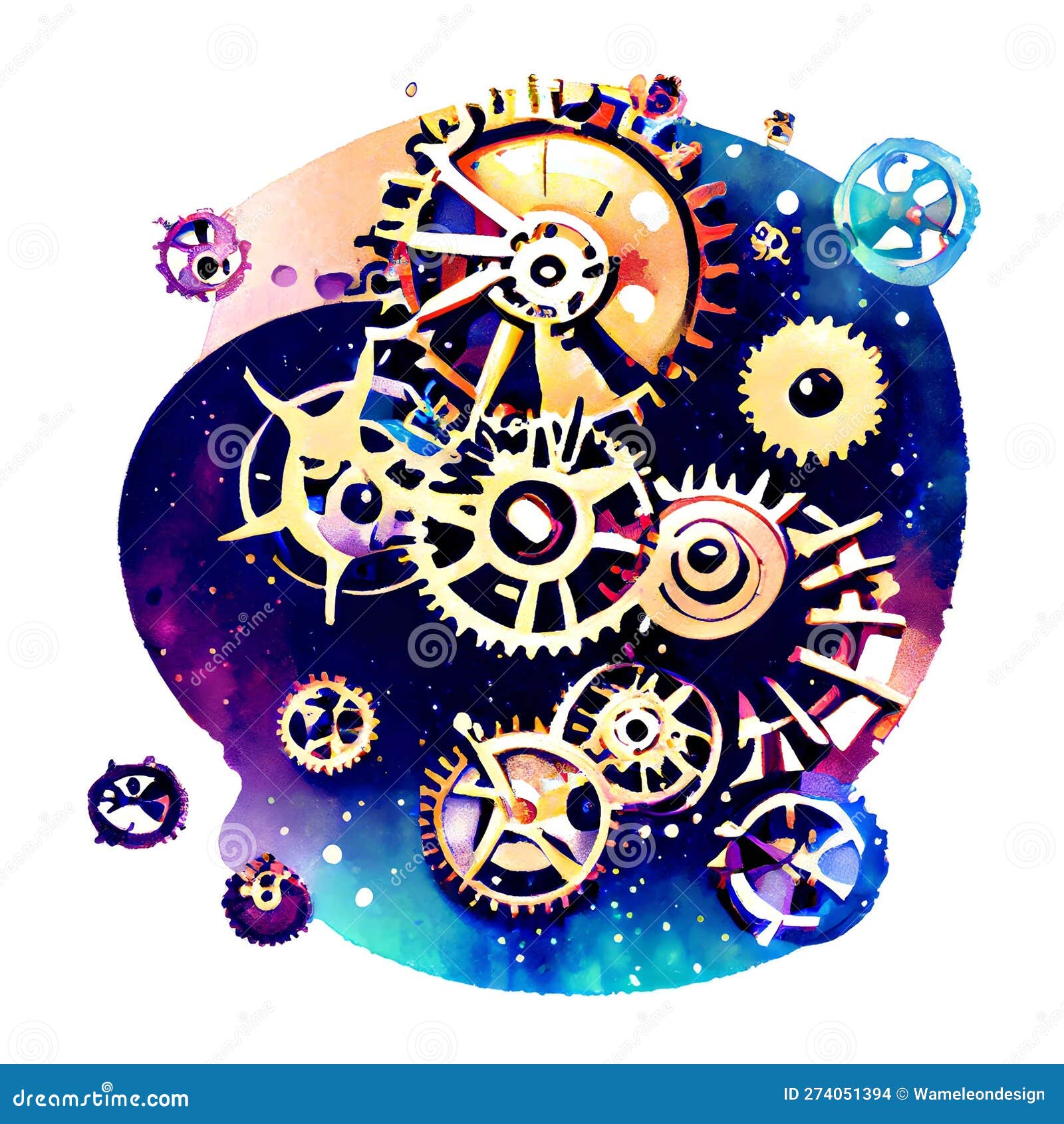 Steampunk Clockwork Universe. Generative AI Stock Photo - Image of ...