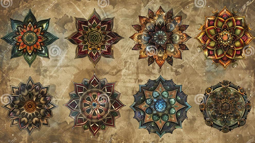 Steampunk Cogs and Mandalas on Vintage Background Stock Image - Image ... Steampunk Cogs and Mandalas on Vintage Background Stock Image - Image ...