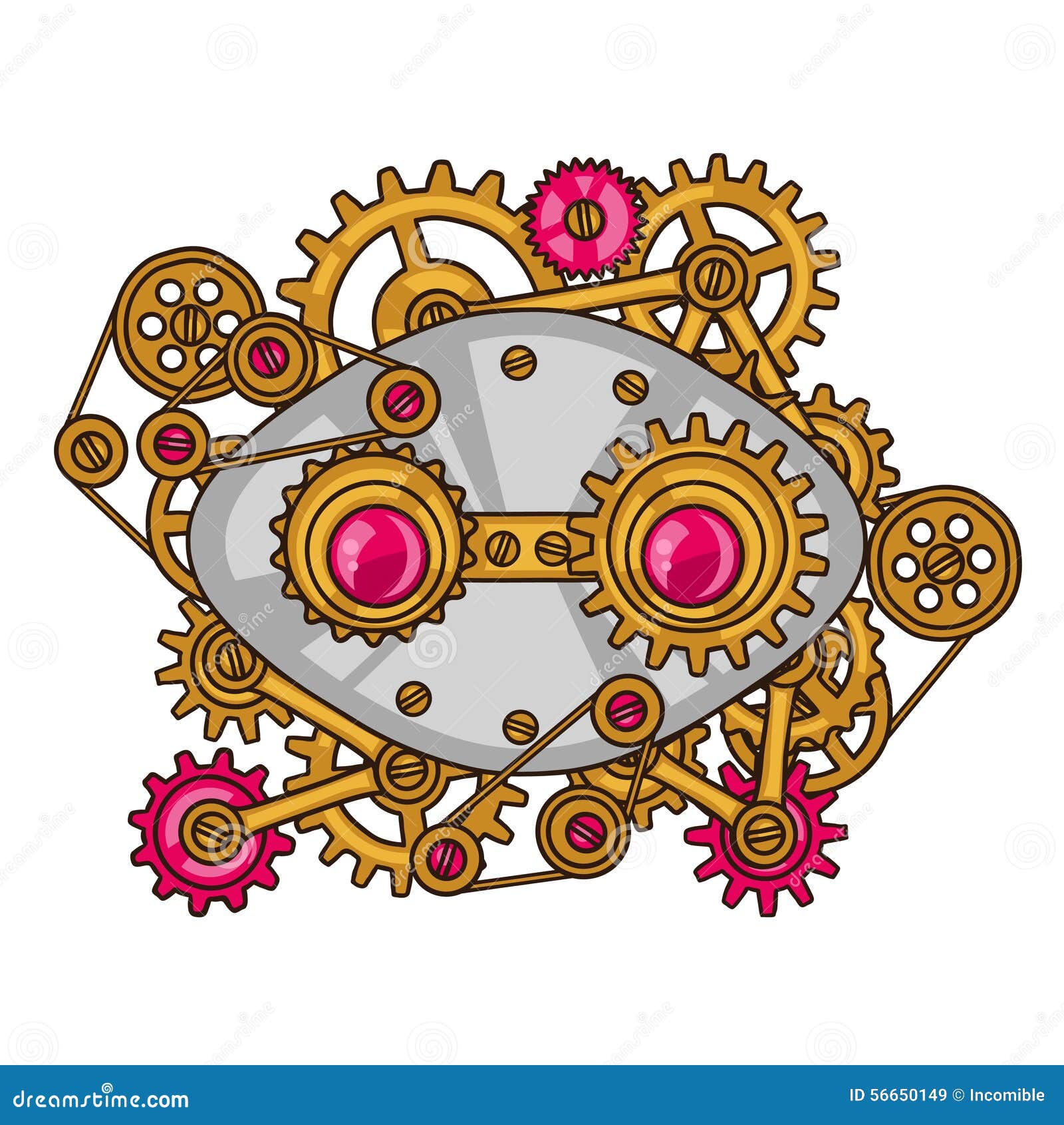 Steampunk Collage of Metal Gears in Doodle Style Stock Vector ...