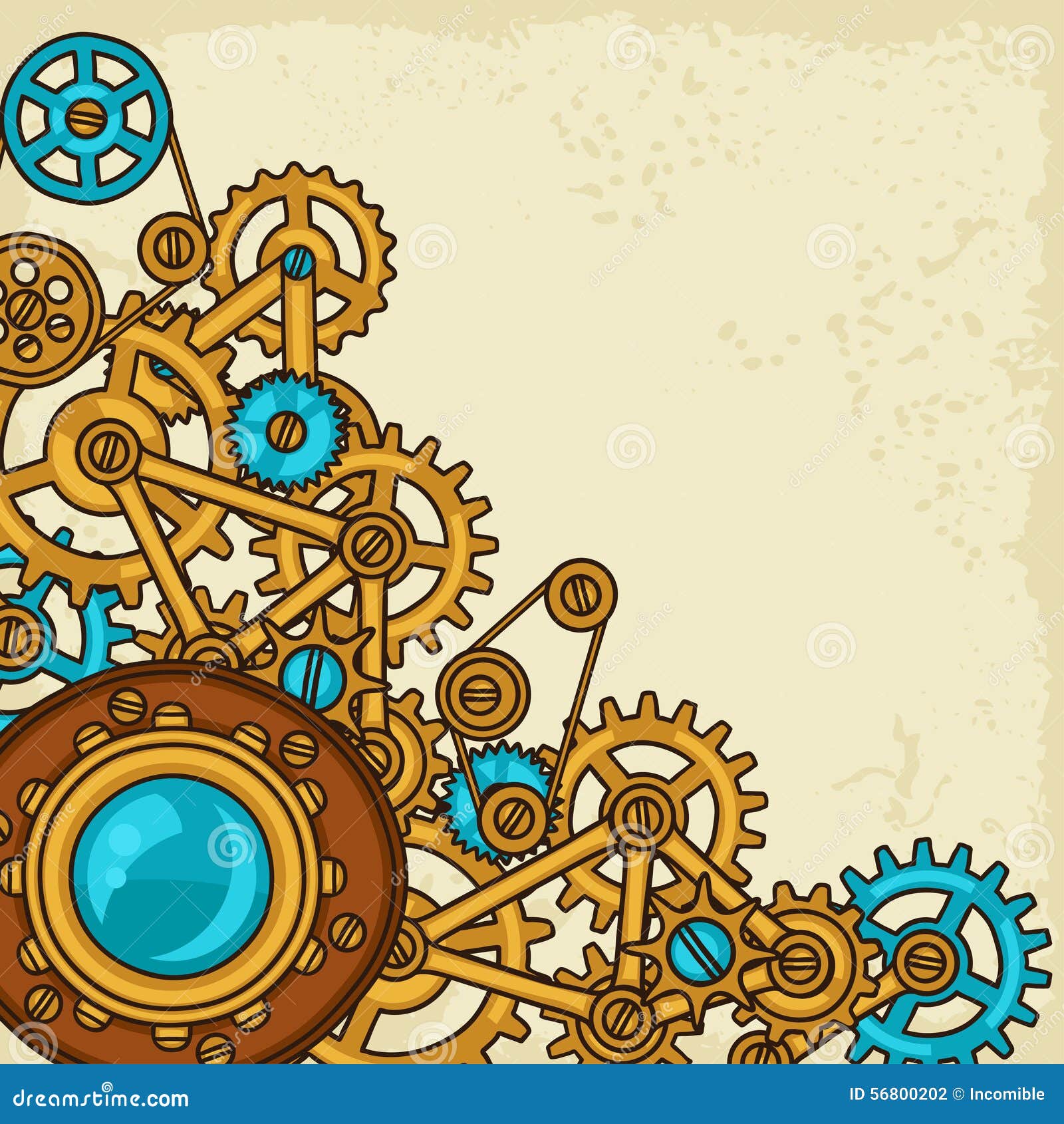 Steampunk Collage of Metal Gears in Doodle Style Stock Vector ...