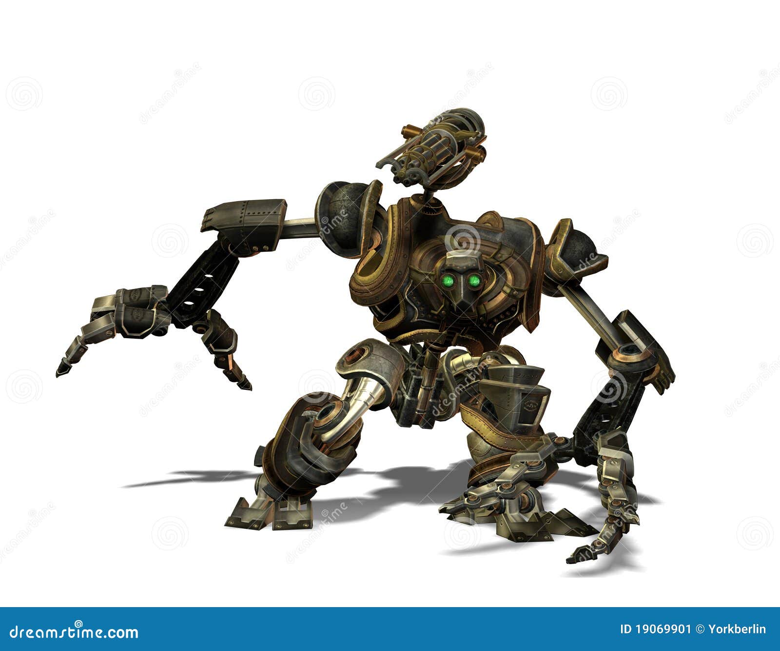 Future Combat Robots. Cyber War Futuristic Soldiers On Mars Vector ...