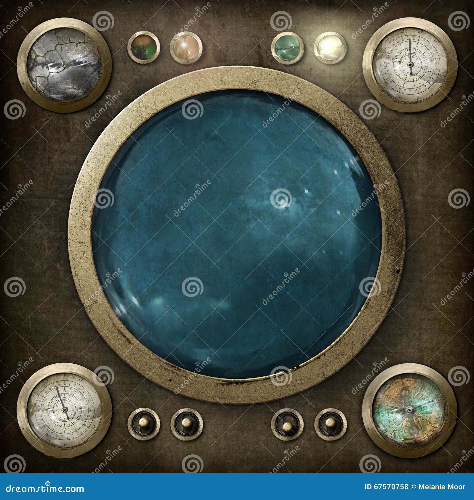 Steampunk control board stock illustration. Illustration of compass ...