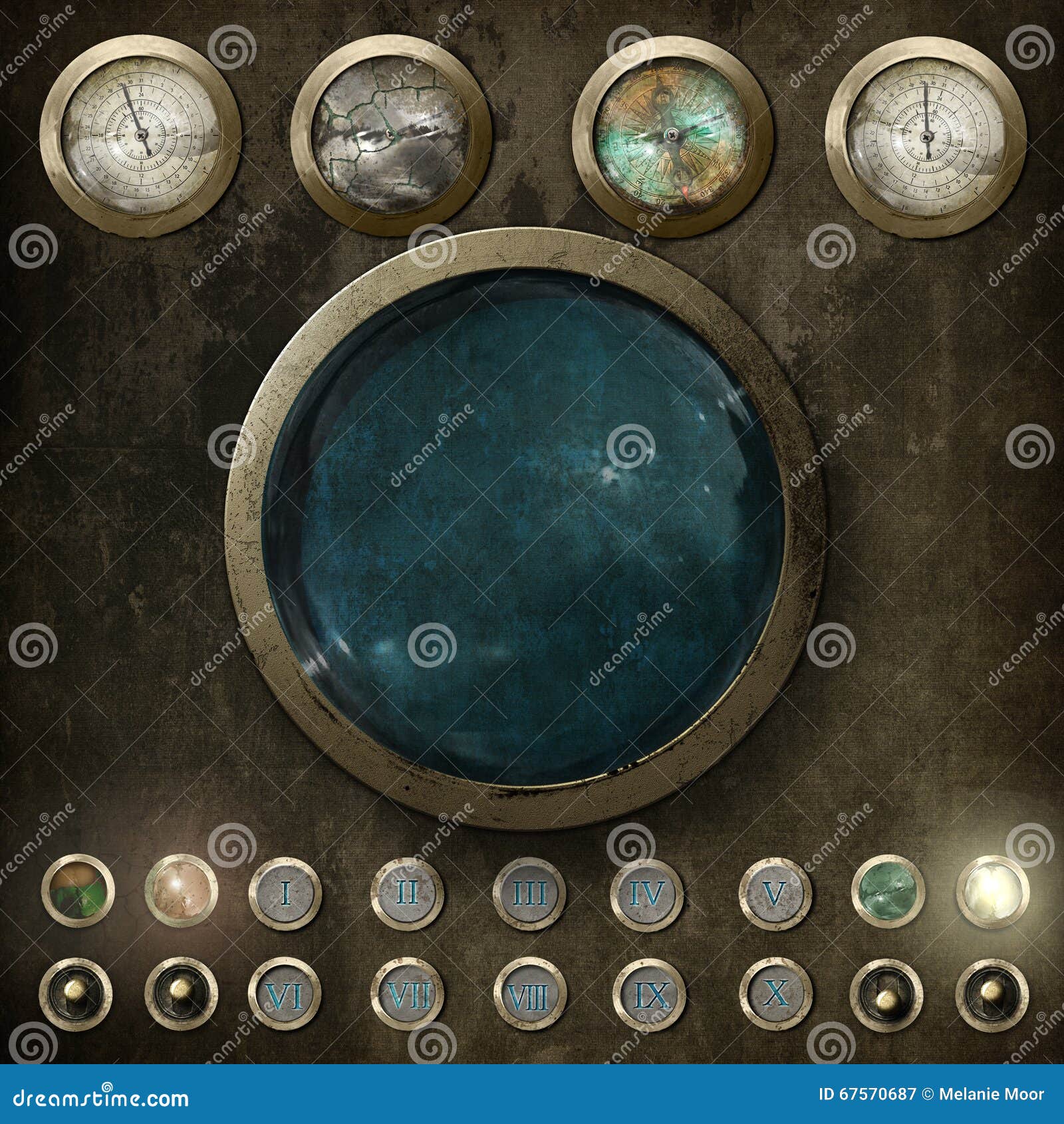 Steampunk control board v2 stock illustration. Illustration of texture ...