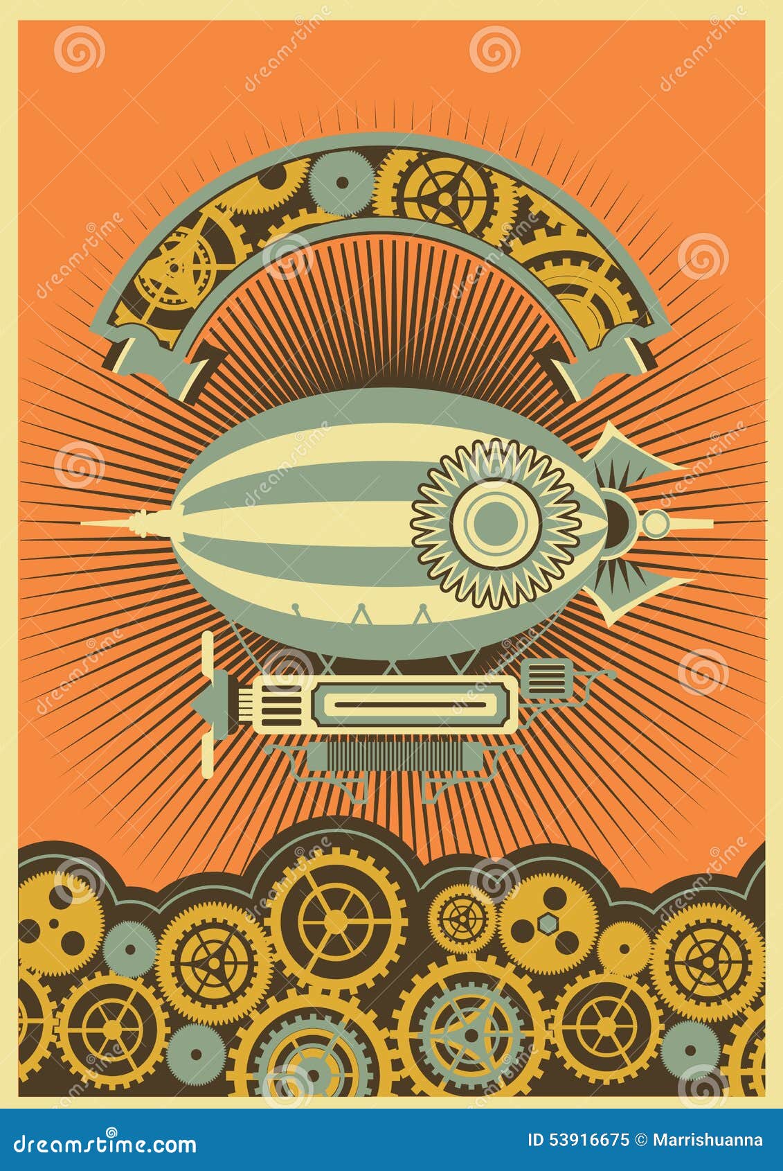 Steampunk Poster Template Are Applicable Vector Illustration ...