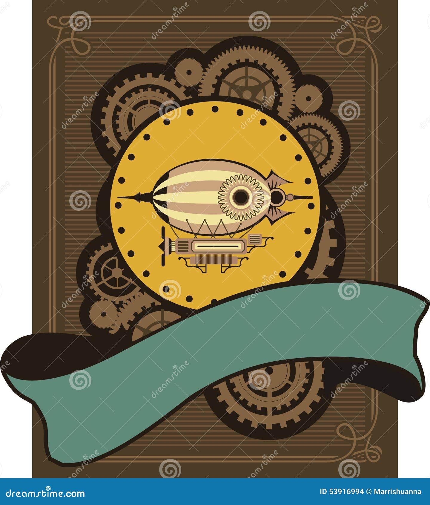Steampunk Poster Template Are Applicable Vector Illustration ...