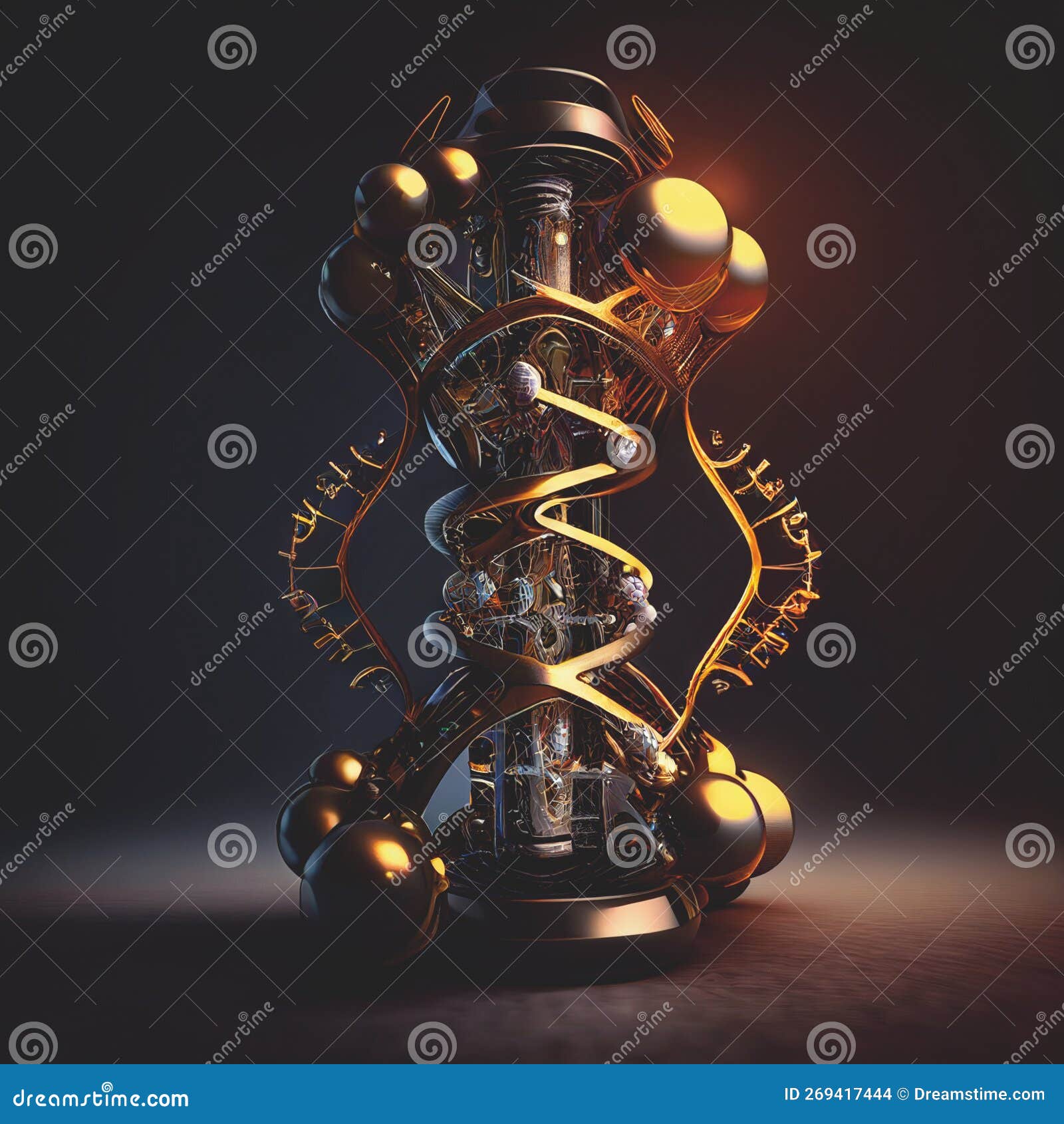 Steampunk DNA Double Helix stock illustration. Illustration of font ...