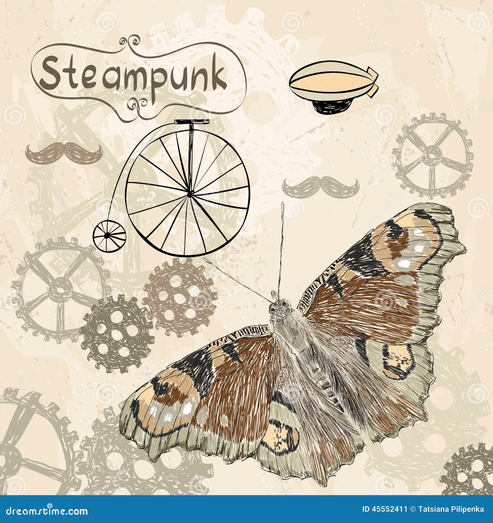 Steampunk stock vector. Illustration of antique, steampunk - 45552411
