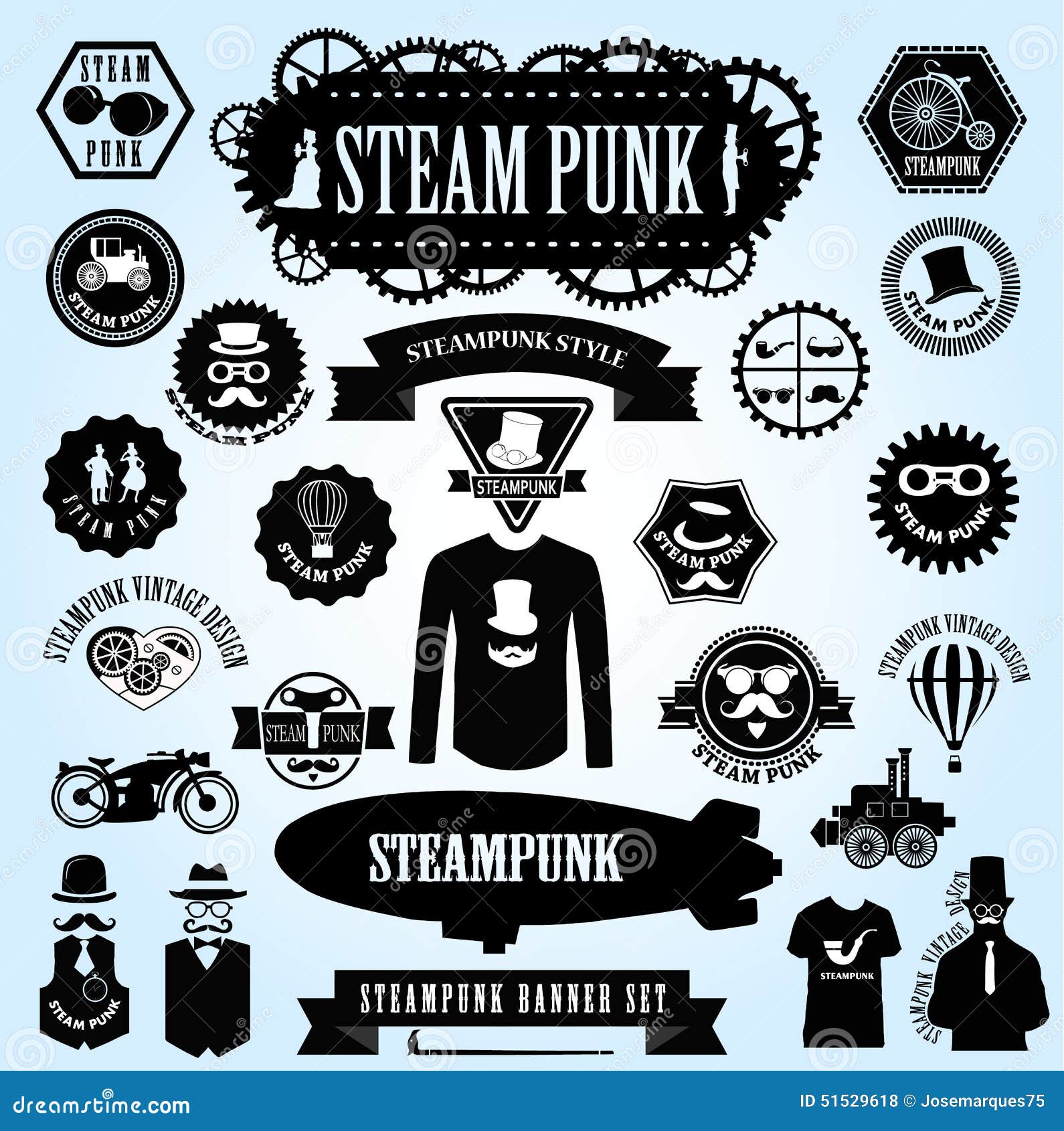 Steampunk Elements. Vector Icons Stock Vector - Image: 51529618 Steampunk Elements. Vector Icons Stock Vector - Image: 51529618