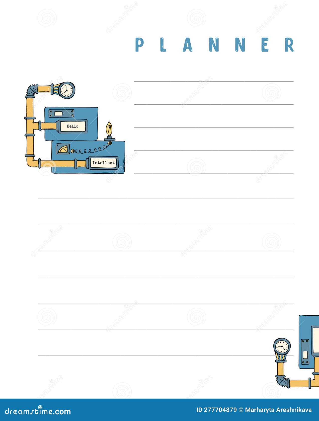 Steampunk Empty Planner Blank For Notes And Reminders, With Steampunk ...