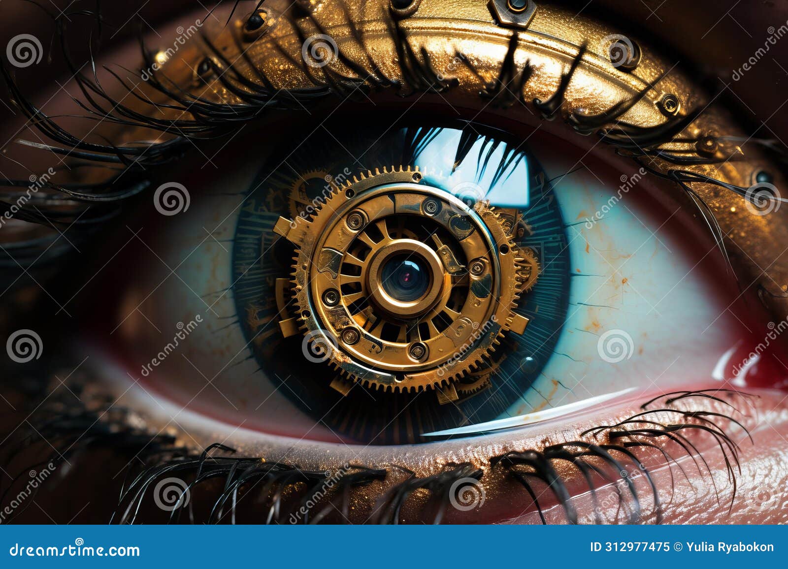 Steampunk Eye Closeup. Generate Ai Stock Image - Image of cinema ...