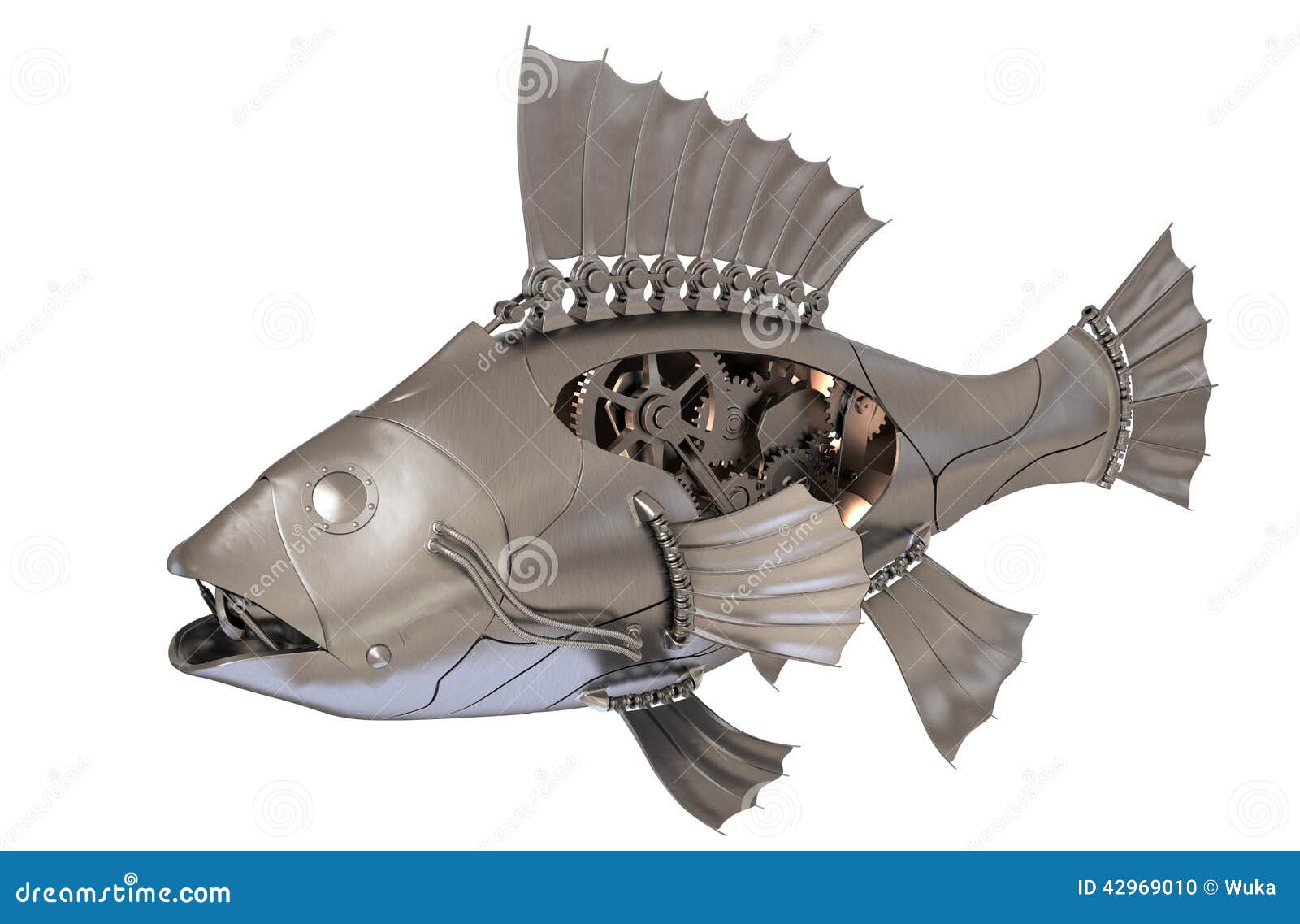 Steampunk Fish Portrait Art. AI Art Generated Stock Photography ...