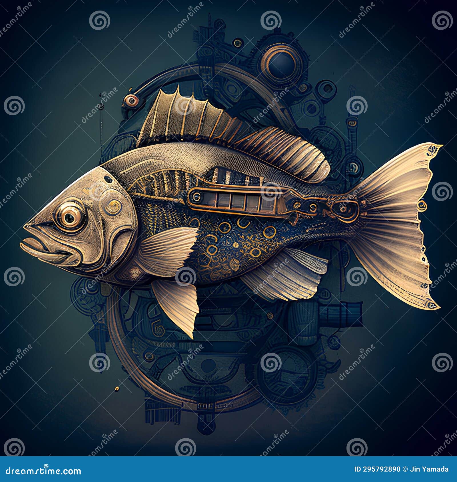 Steampunk Fish. AI Art Generated Royalty-Free Stock Photography ...