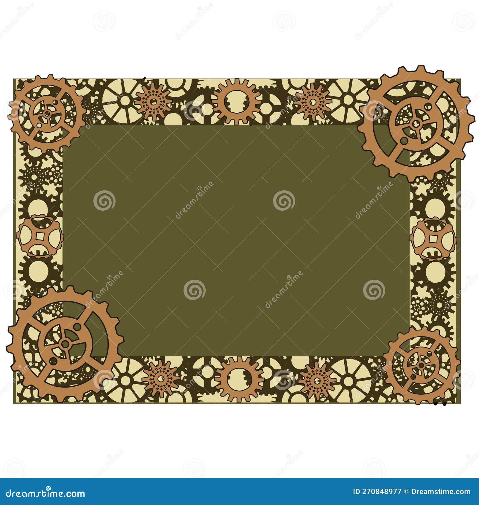 Steampunk Frame On Blue Rusty Background With Gauges And Switches Stock ...