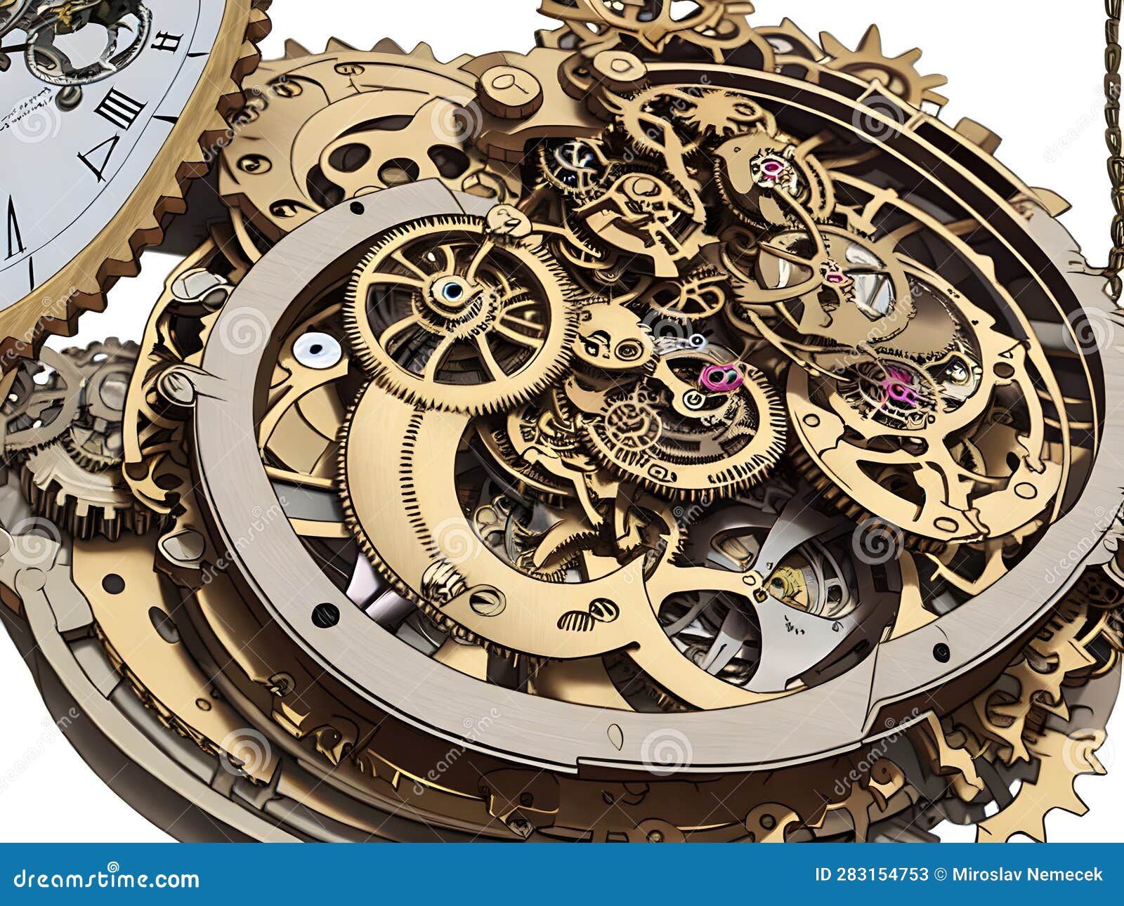 Steampunk Gear Clock, Generative AI Illustration Stock Photography ...