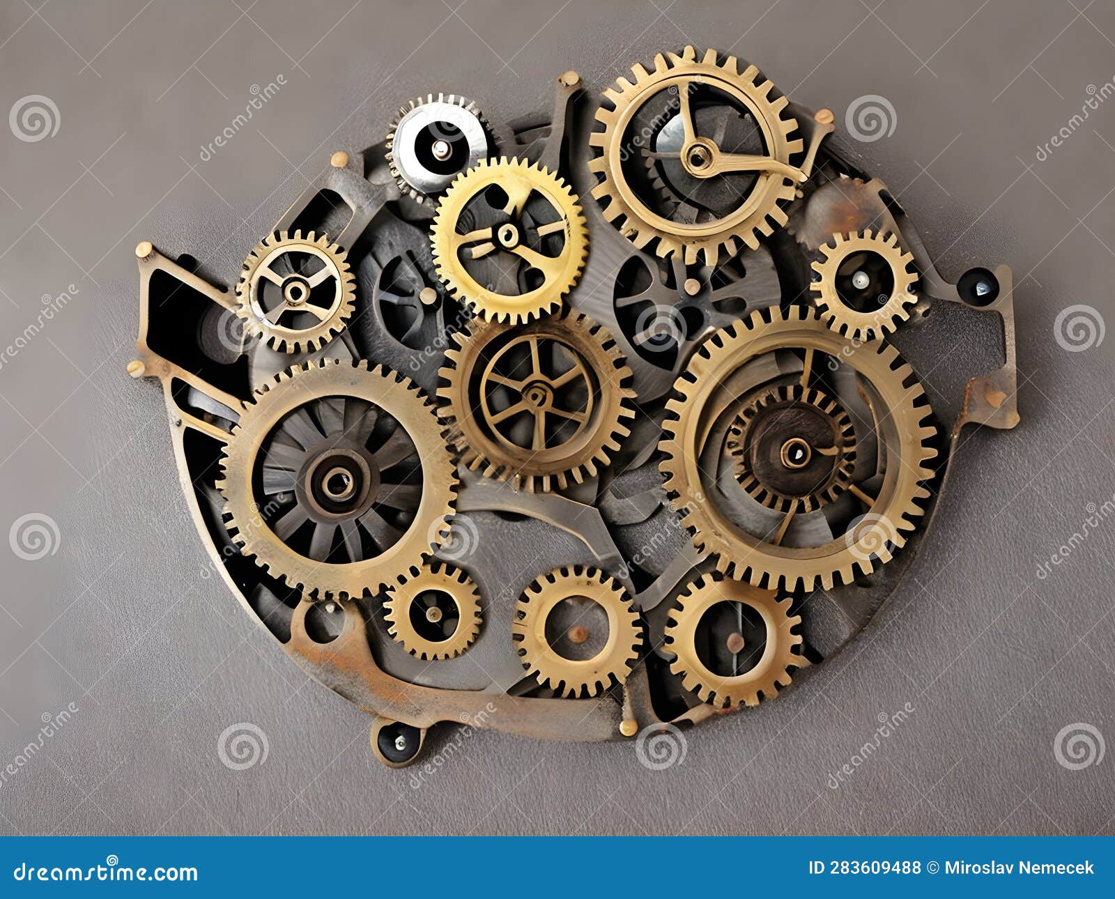 Steampunk Gear Clock, Generative AI Illustration Stock Photography ...