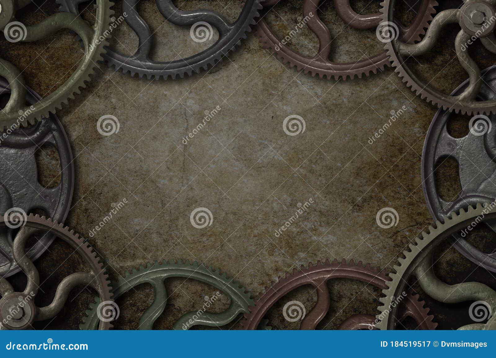 Steampunk Gears Frame Background Stock Image - Image of victorian ...
