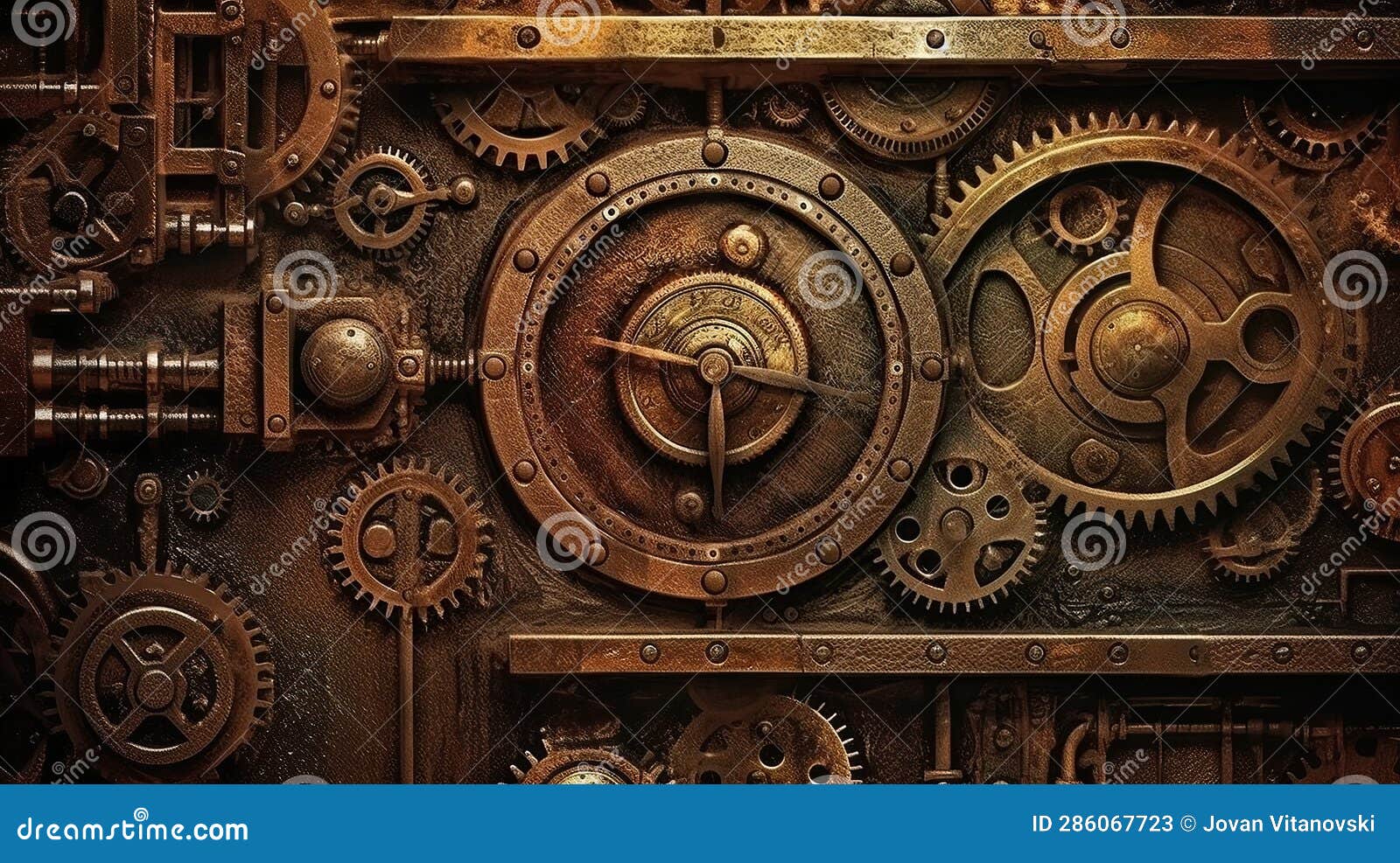 Steampunk gears texture stock illustration. Illustration of clock ...