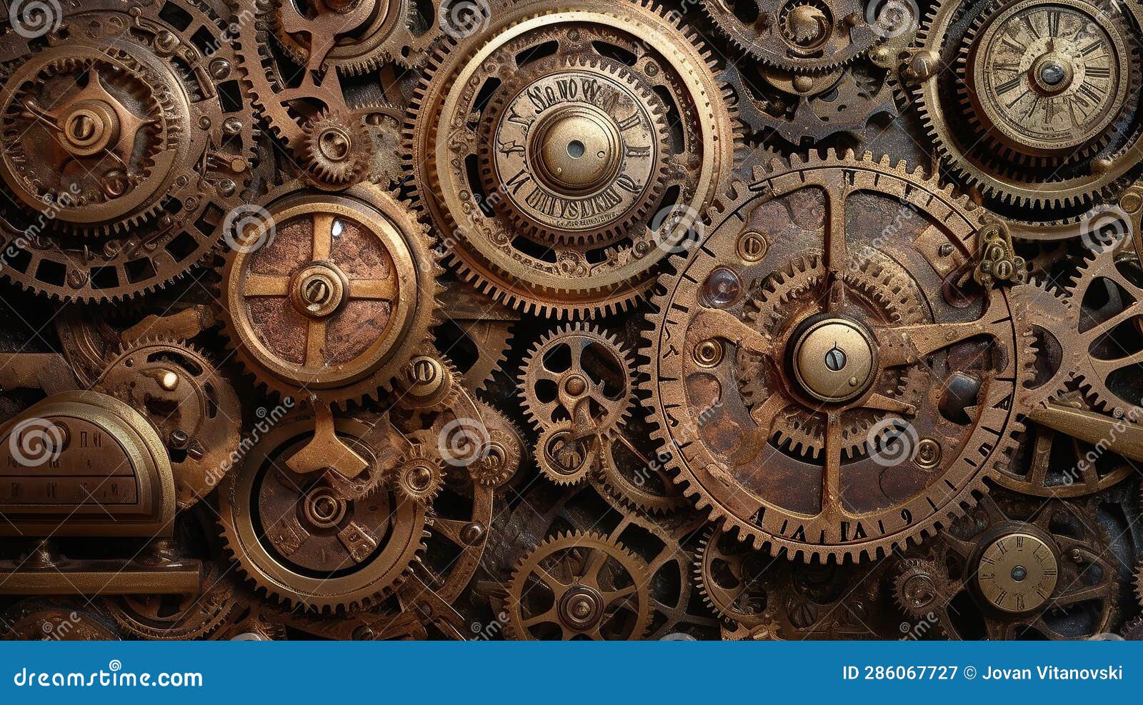Steampunk gears texture . stock illustration. Illustration of clockwork ...